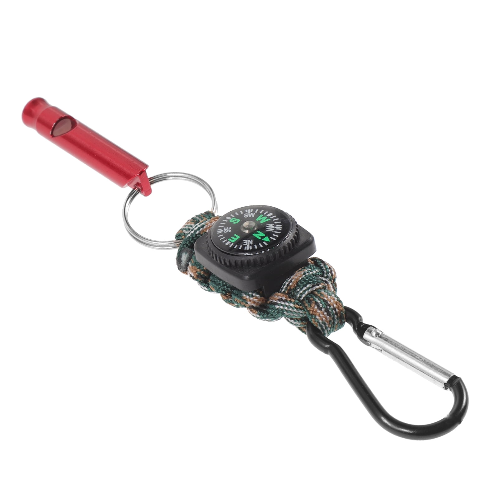 Multifunctional Carabiner Hiking Compass Whistle Key Fob Survival Tools ...