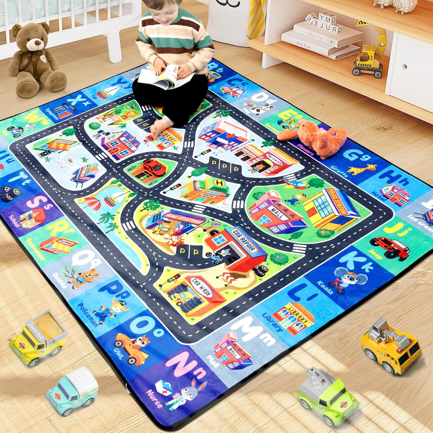 Multifunctional Cartoon Alphabet Road - Scene Play and Crawling Mat for ...