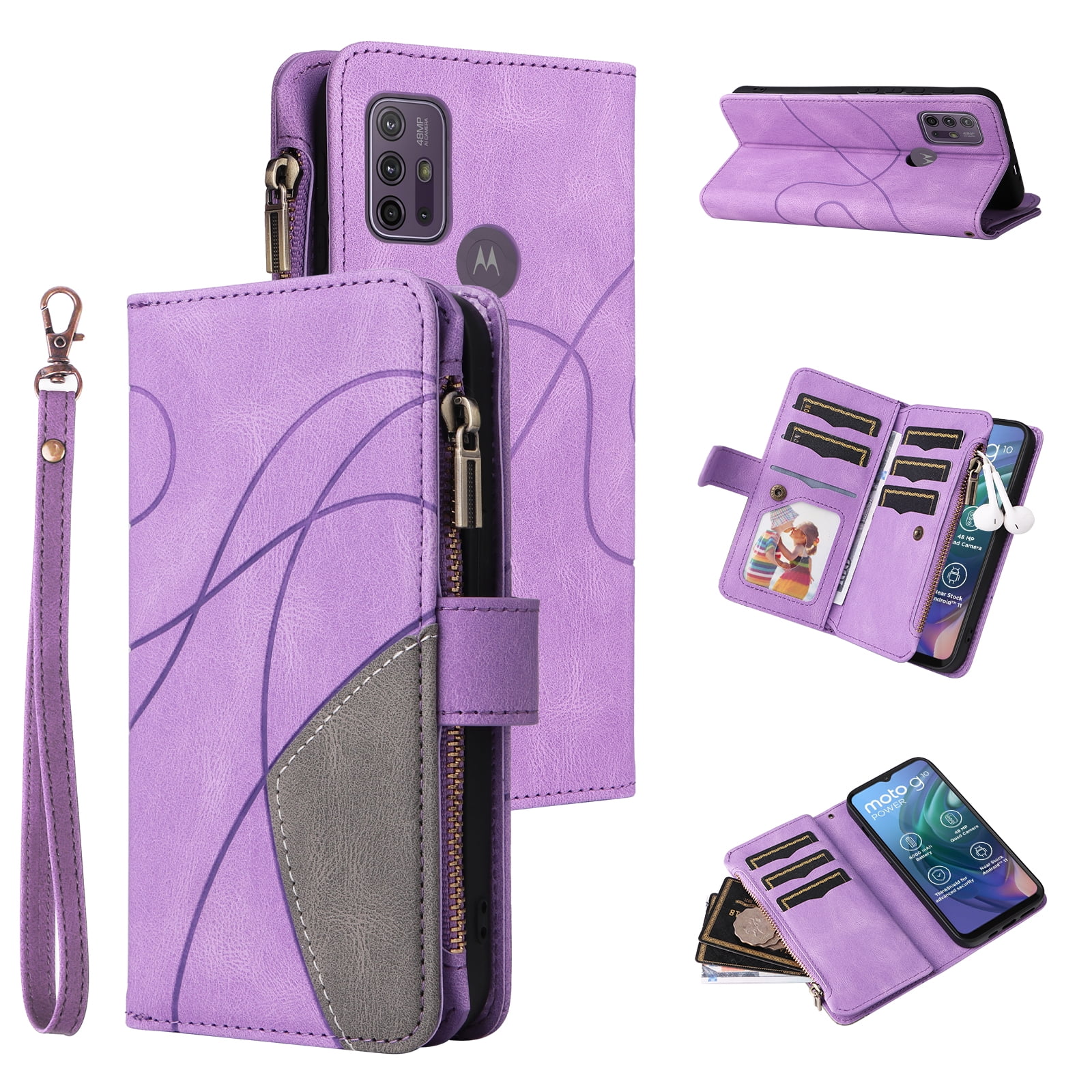 Multifunctional Case for Motorola Moto G30,[RFID Blocking] 9 Credit ...