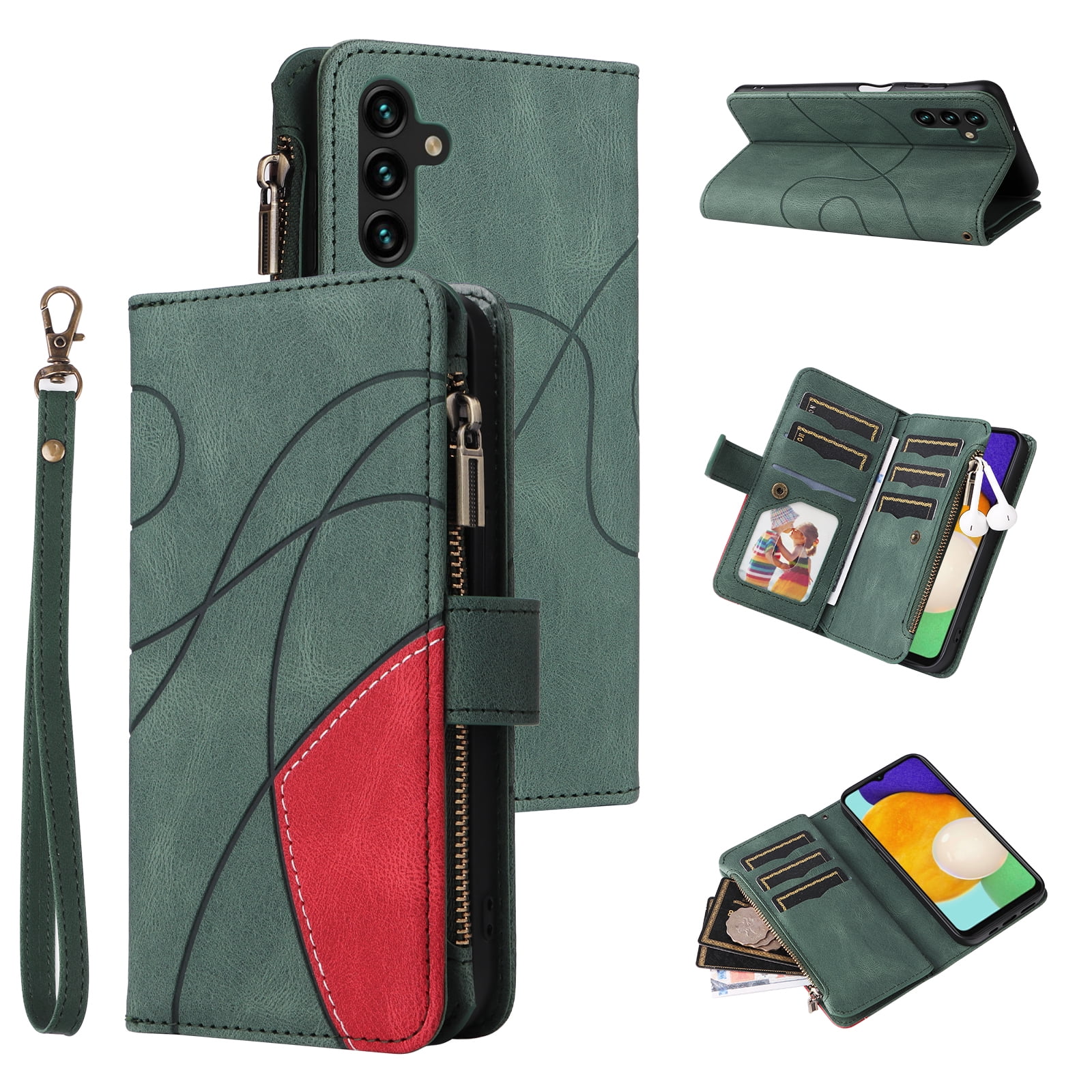 Multifunctional Case for Samsung S24,[RFID Blocking] 9 Credit Cards ...