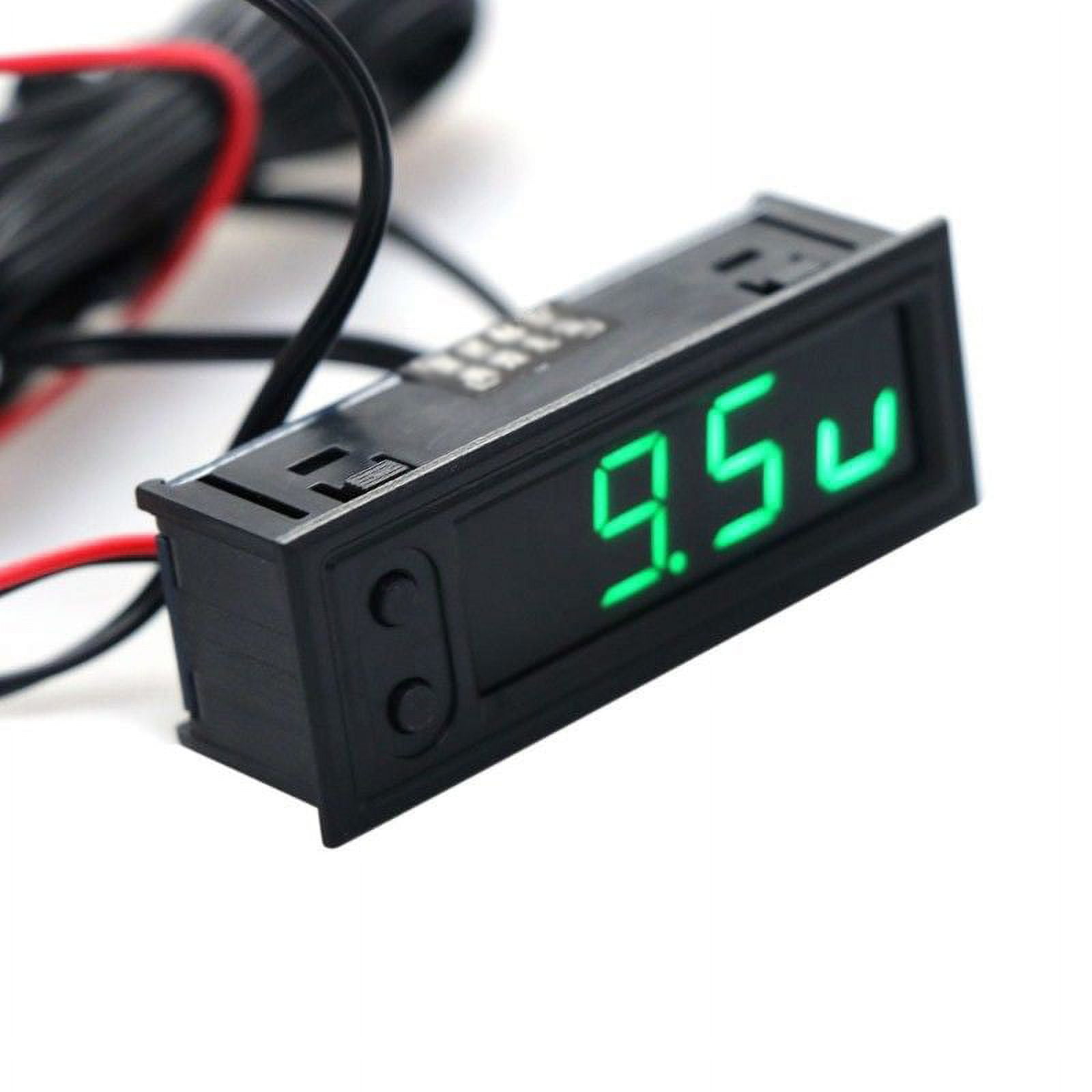 Multifunctional Clock Car Temperature Battery Voltage Monitor Voltmeter ...