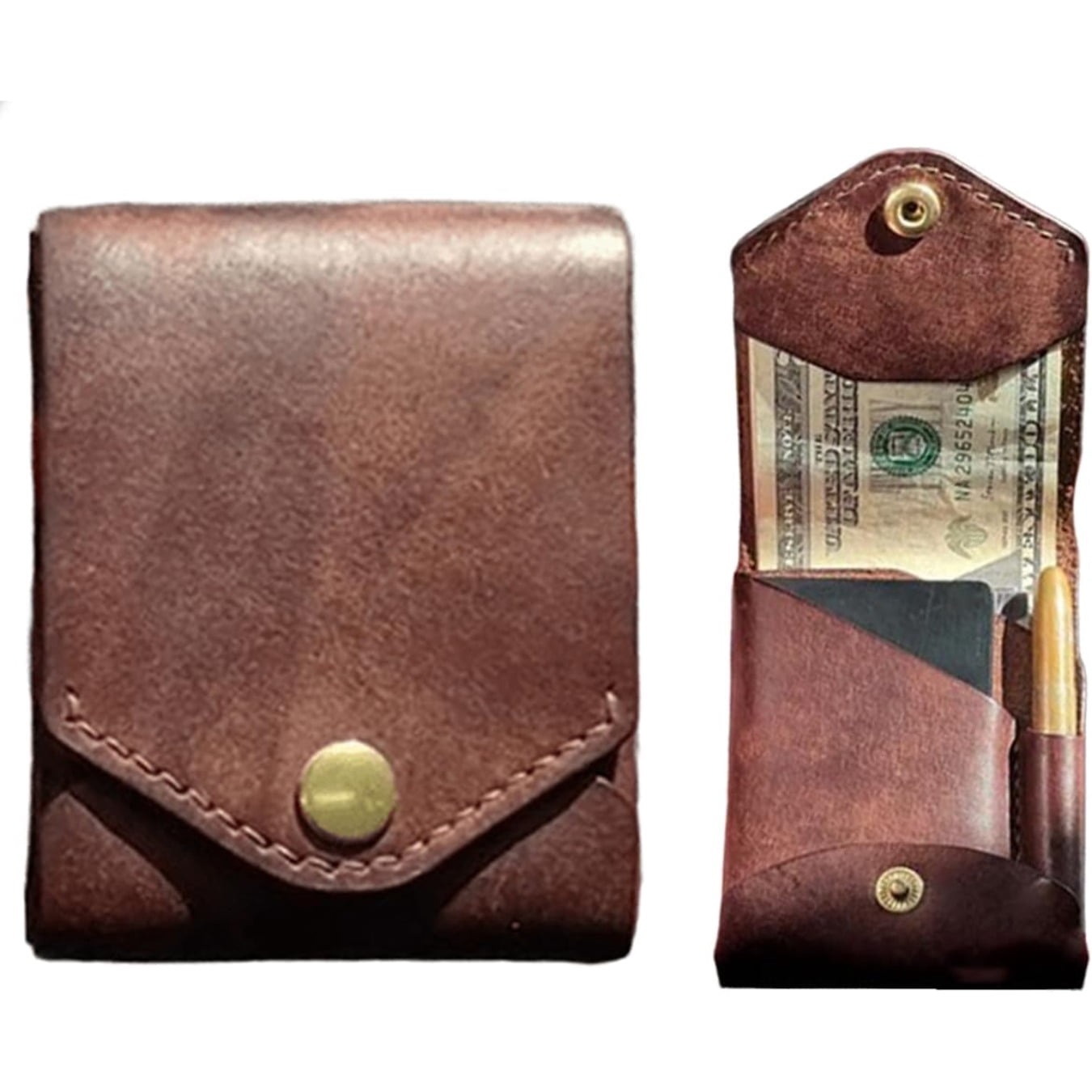Multifunctional Compact Wallet, Handmade Leather Wallet for Men, Small ...