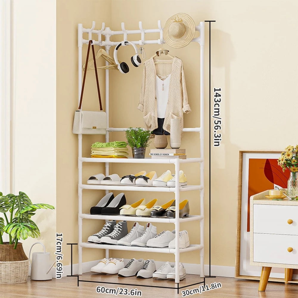 Multifunctional Corner Shoe Rack And Hat Stand Floor Mounted Closet ...