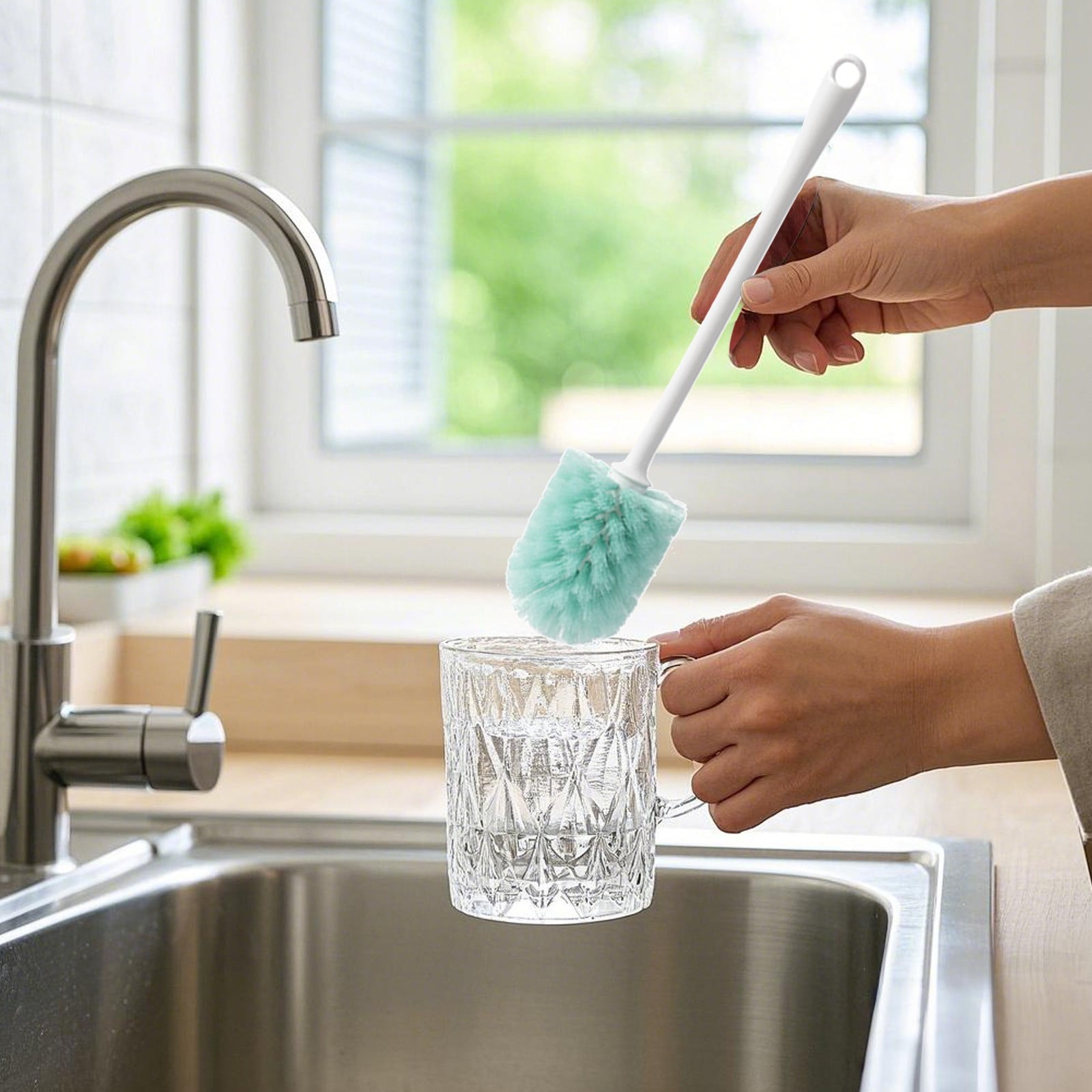 Multifunctional Cup Brush | Ergonomic Plastic Handle | Sponge Bristles ...