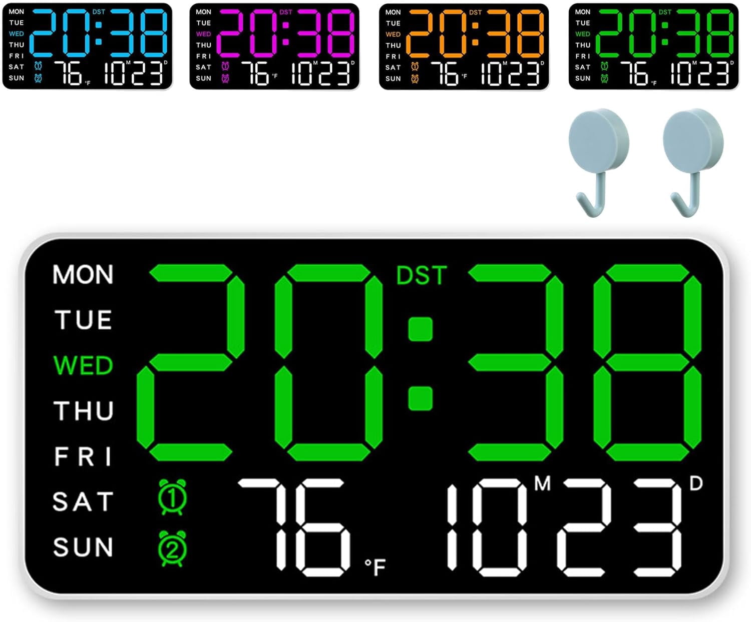 Multifunctional Decorative LED Digital Wall Clock, 2026 Upgraded ...