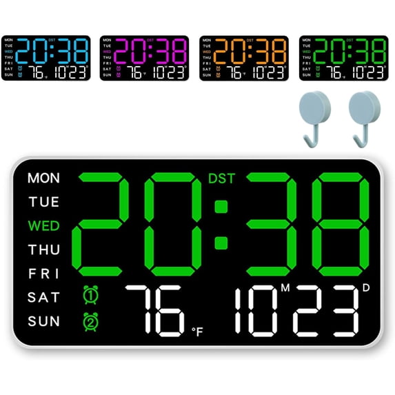 Multifunctional Decorative LED Digital Wall Clock, 2026 Upgraded ...