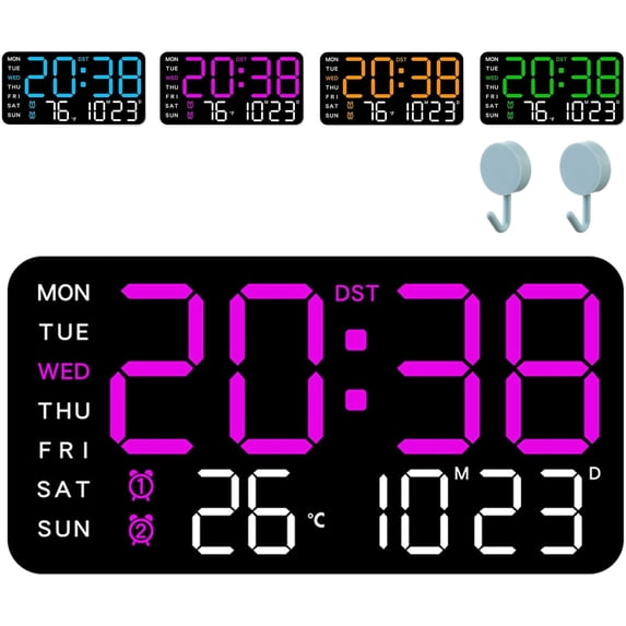 Multifunctional Decorative LED Digital Wall Clock, 2026 Upgraded ...