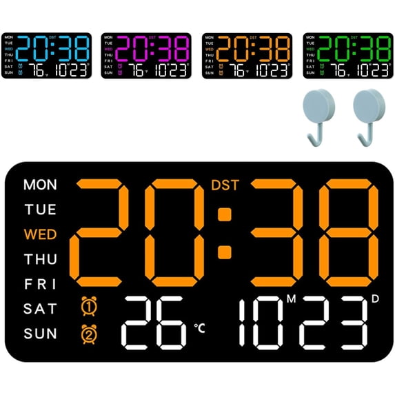 Multifunctional Decorative LED Digital Wall Clock, 2026 Upgraded ...