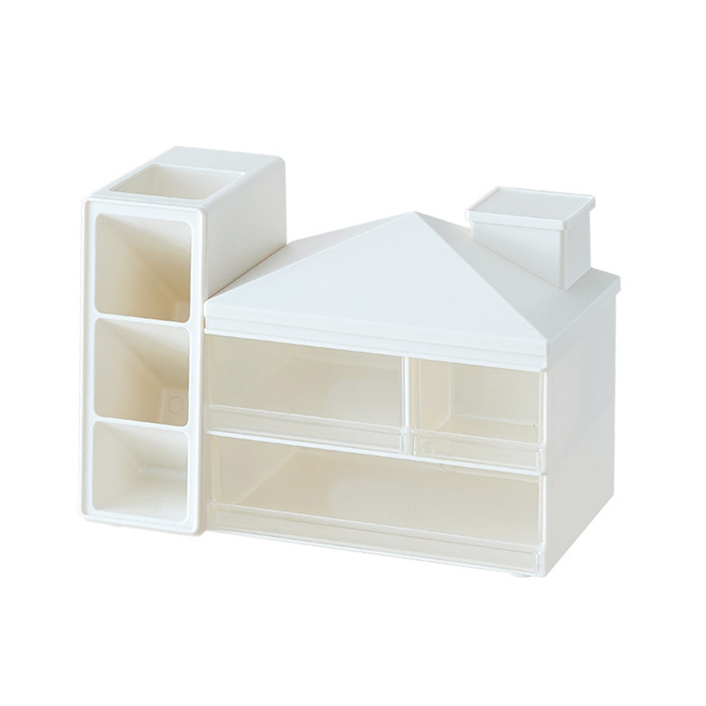 Multifunctional Desk Organiser Slanted Pen Cup with Sliding Drawer ...