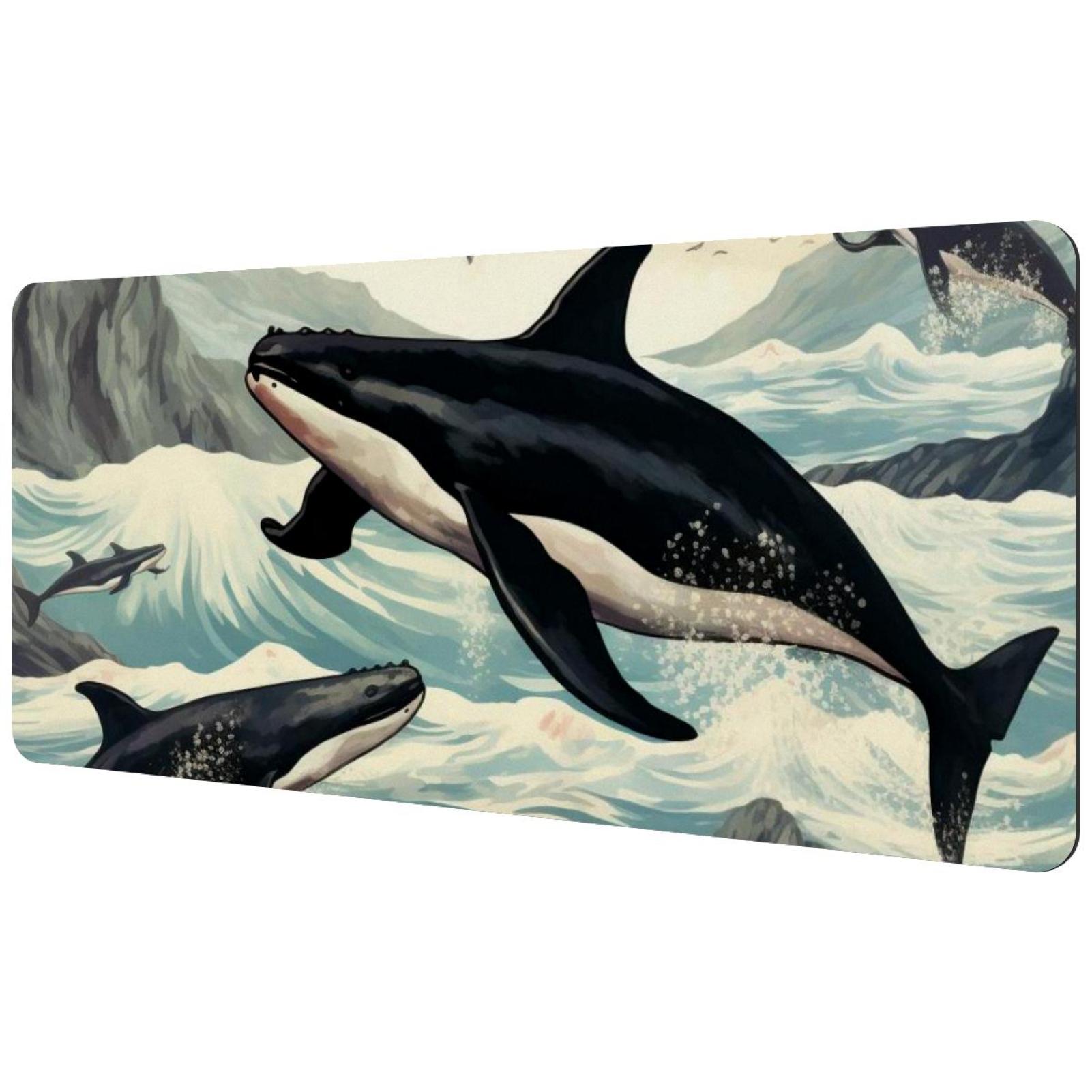 Multifunctional Desk Pad, Black Whale Desk Blotter Protector, Rubber ...
