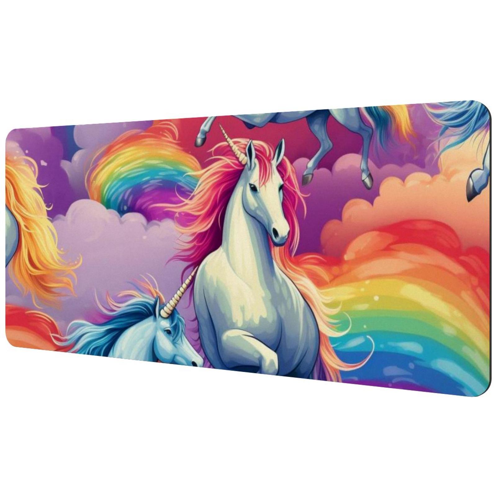 Multifunctional Desk Pad, Colorful Rainbow Unicorn Desk Blotter ...