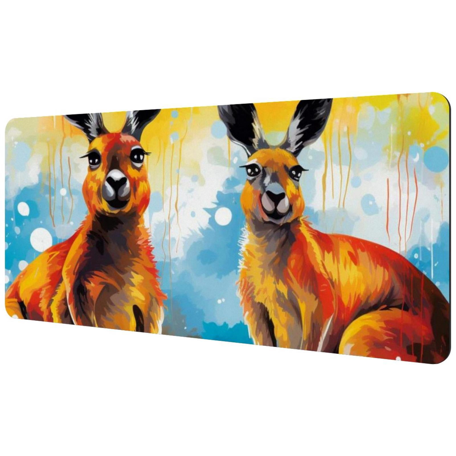 Multifunctional Desk Pad, Kangaroos Colorful Painting Desk Blotter ...