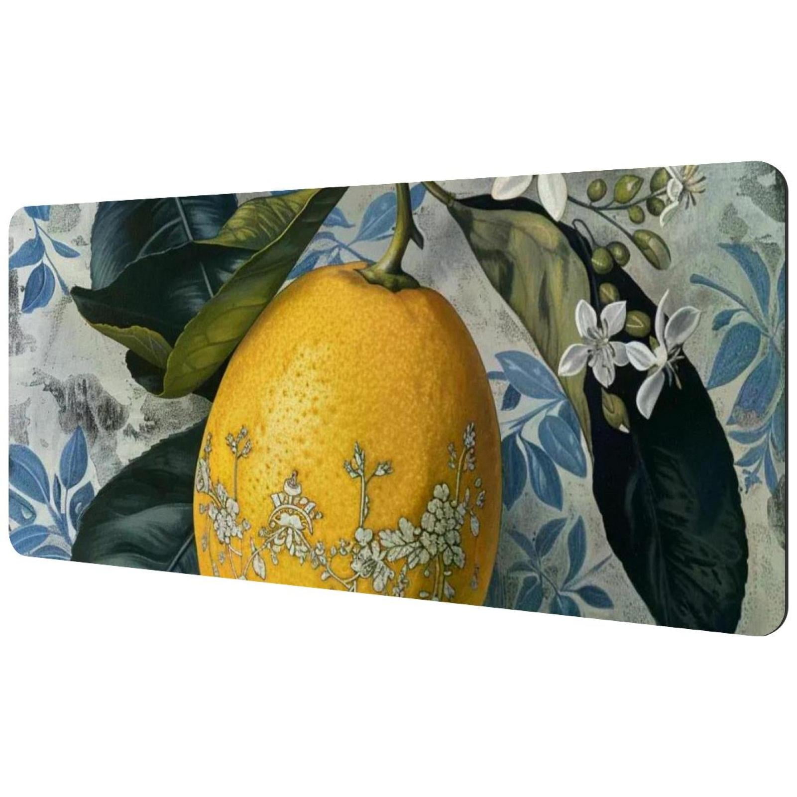Multifunctional Desk Pad, Lemon Floral Print Desk Blotter Protector ...