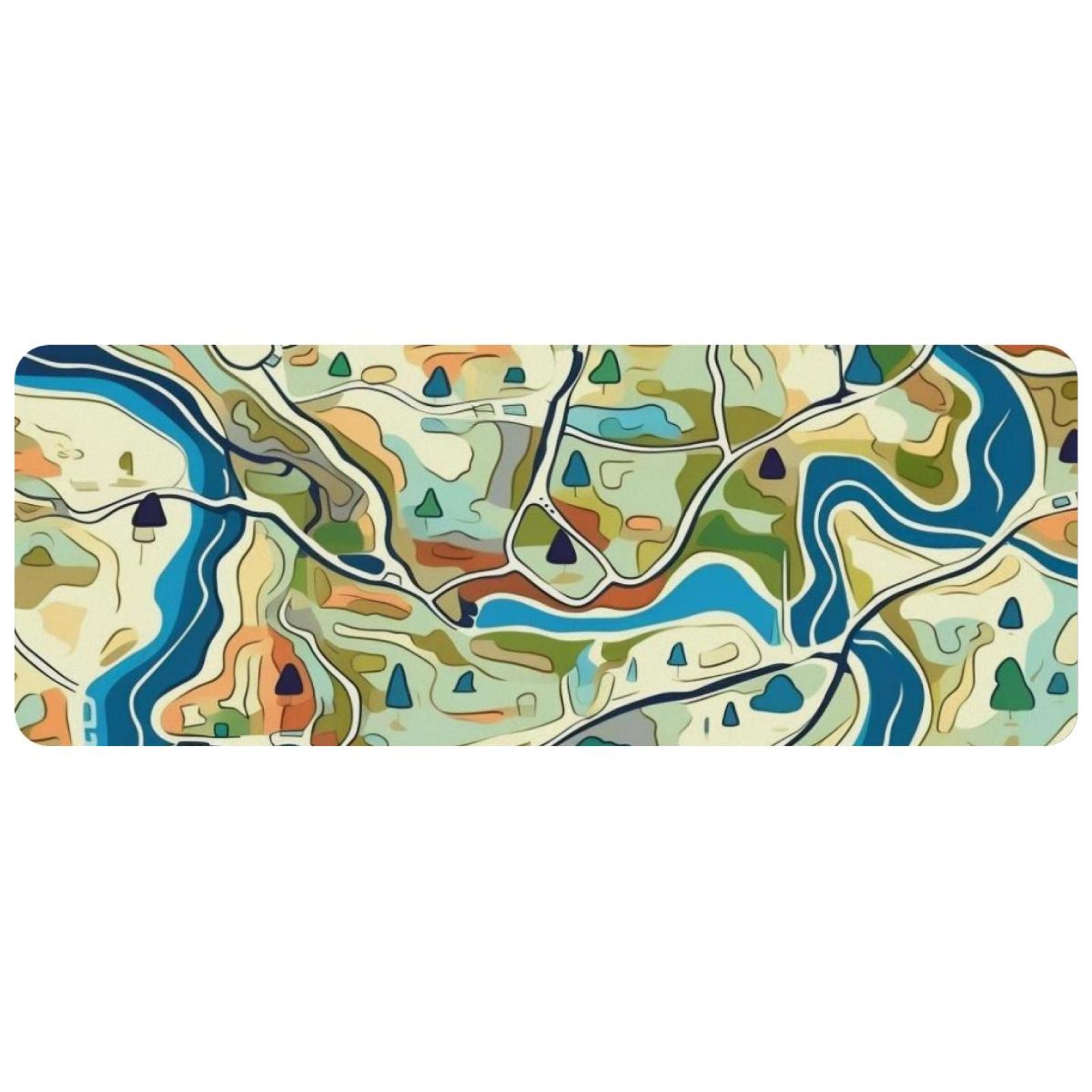 Multifunctional Desk Pad, Maps Village Desk Blotter Protector, Rubber ...