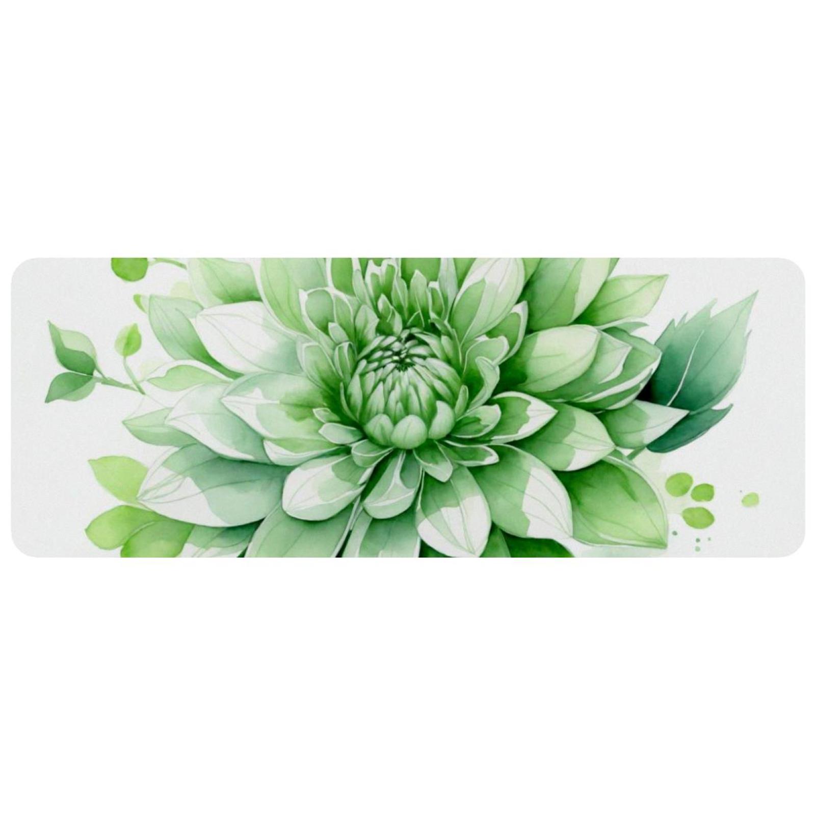 Multifunctional Desk Pad, Watercolor Green Flower Desk Blotter ...