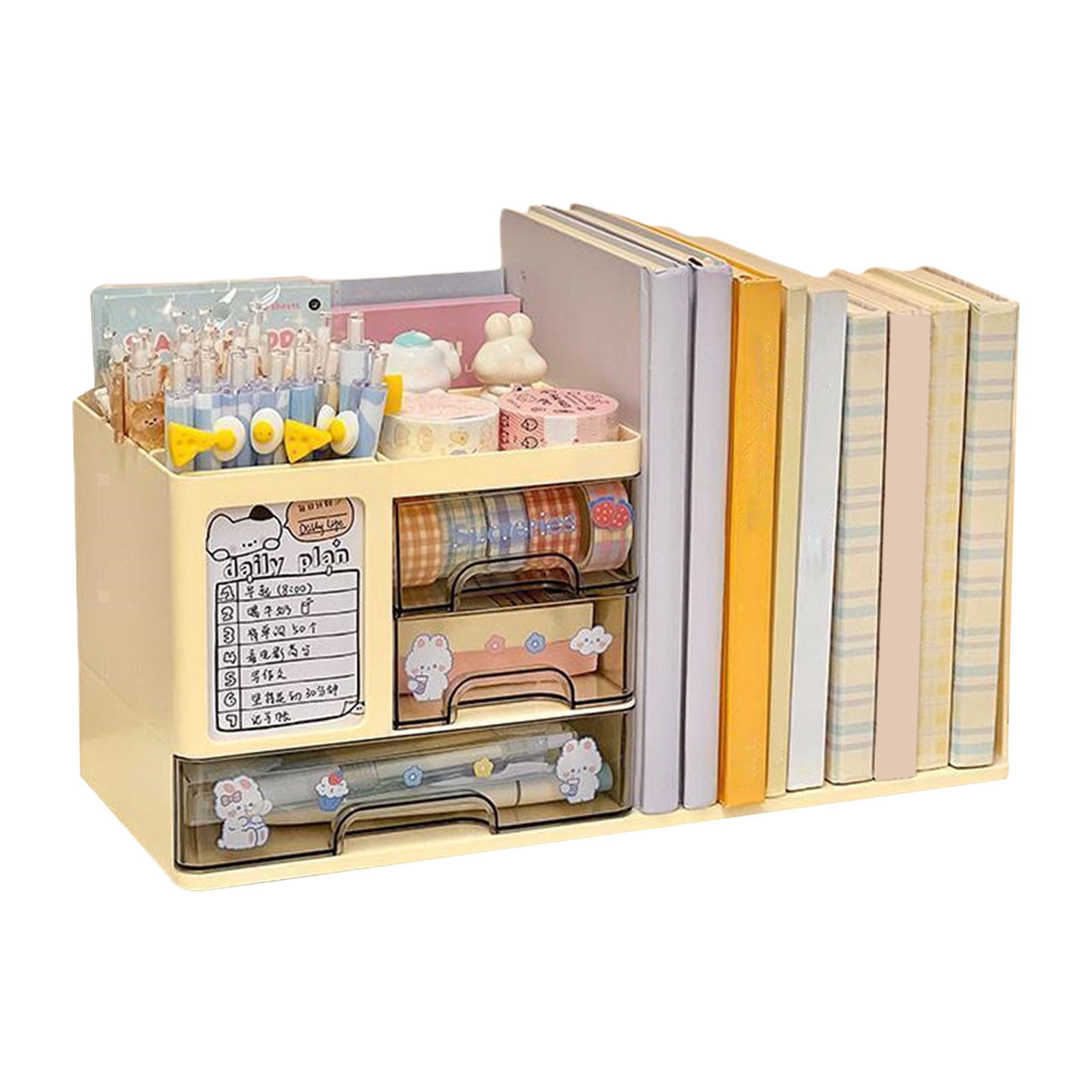 Multifunctional Desktop Book Holder Build In Storage Compartments For ...