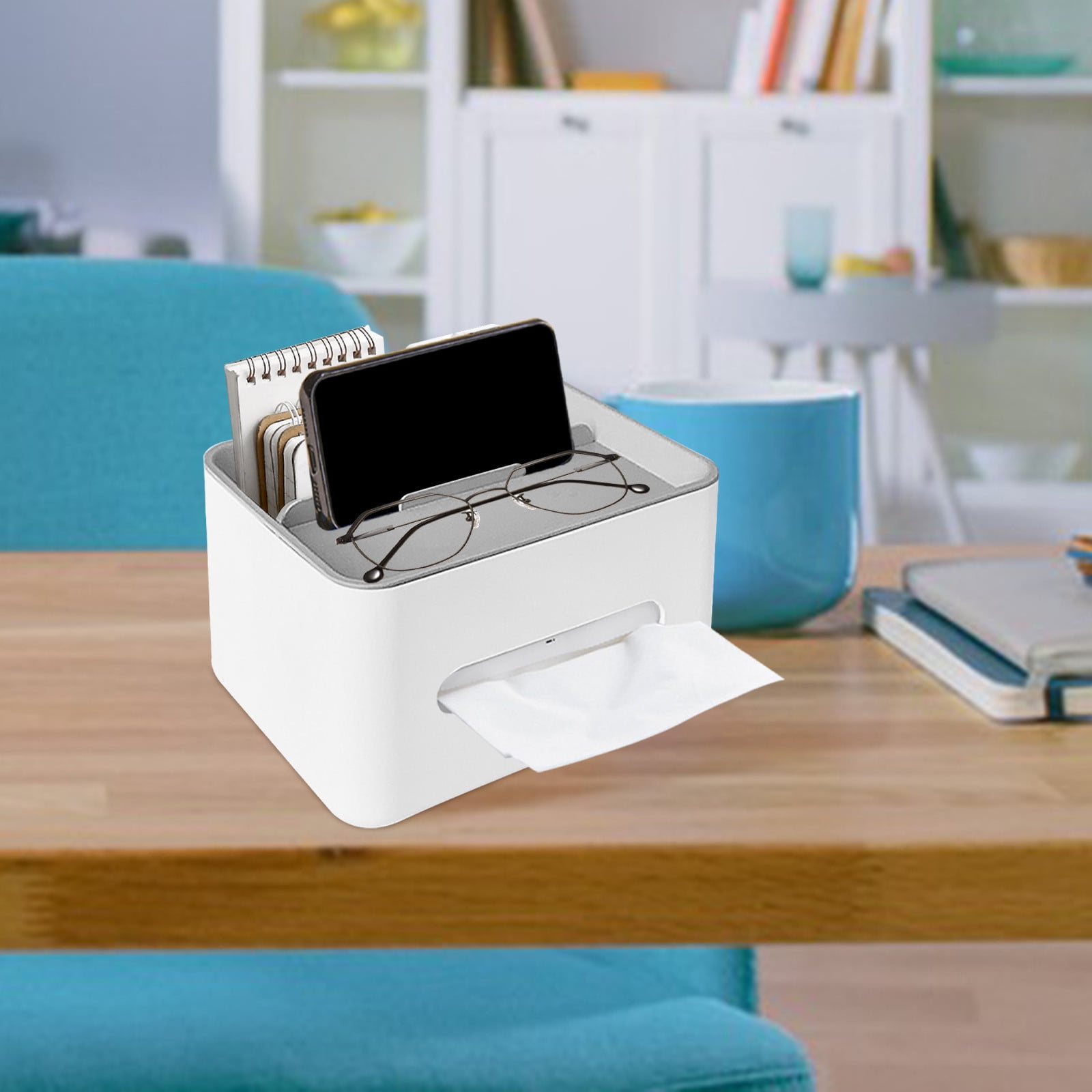 Multifunctional Desktop Organizer with Tissue Dispenser & Phone Stand ...