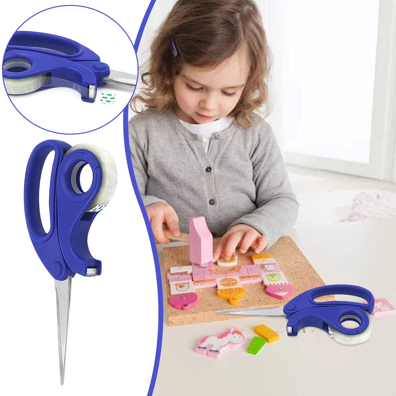 Multifunctional Desktop Tape Dispenser with Integrated Scissors and Paper Roll Cutter for ...