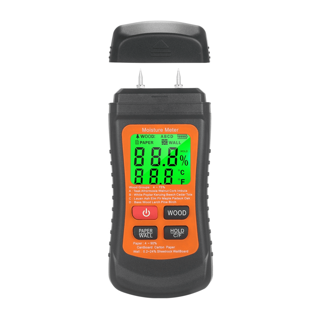 Multifunctional Digital Wood Moisture Meter 2 Needle Wall Cardboard ...