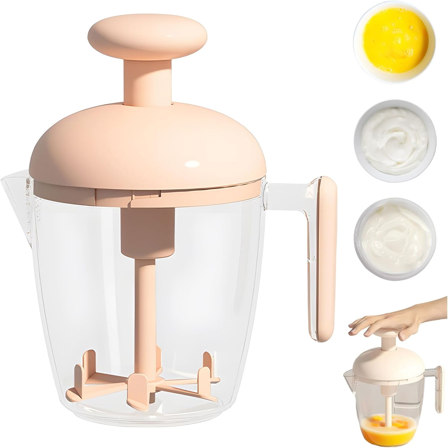 Multifunctional Egg Beater with Filter Cup, Practical Plastic Manual ...