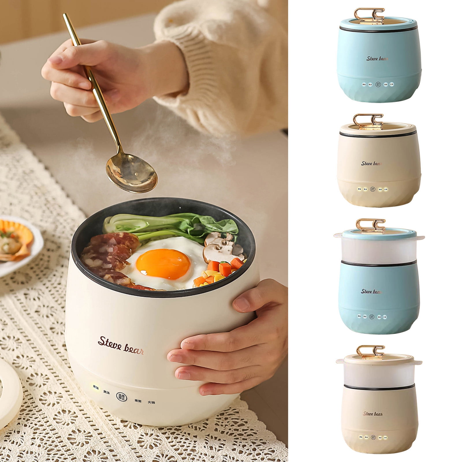 Multifunctional Electric Cooker, Non-Stick Ceramic Plates, 8-in-1 ...