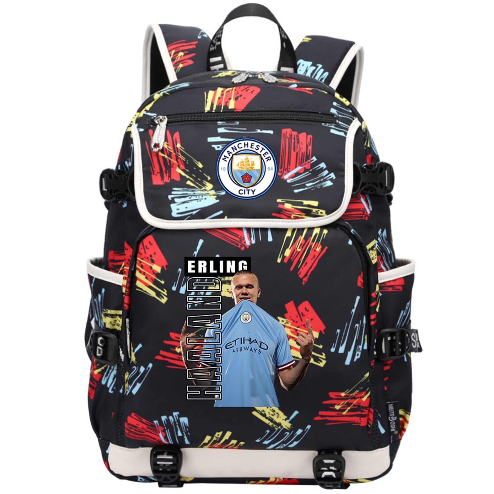 Multifunctional Erling Haaland Backpack Lightweight USB Canvas Knapsack ...