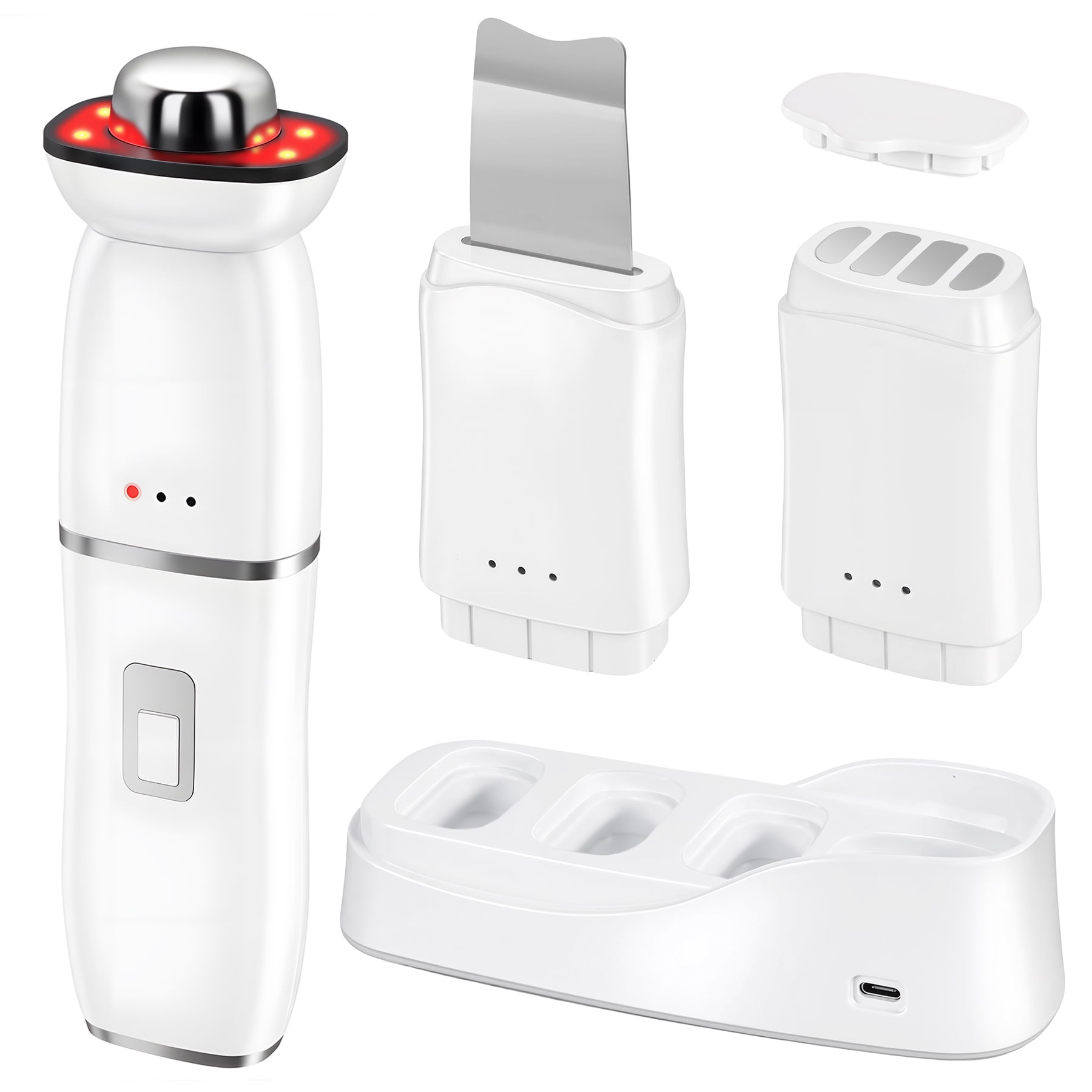 Multifunctional Facial Device 6-in-1 - Ultrasonic Skin Scrubber RF EMS ...