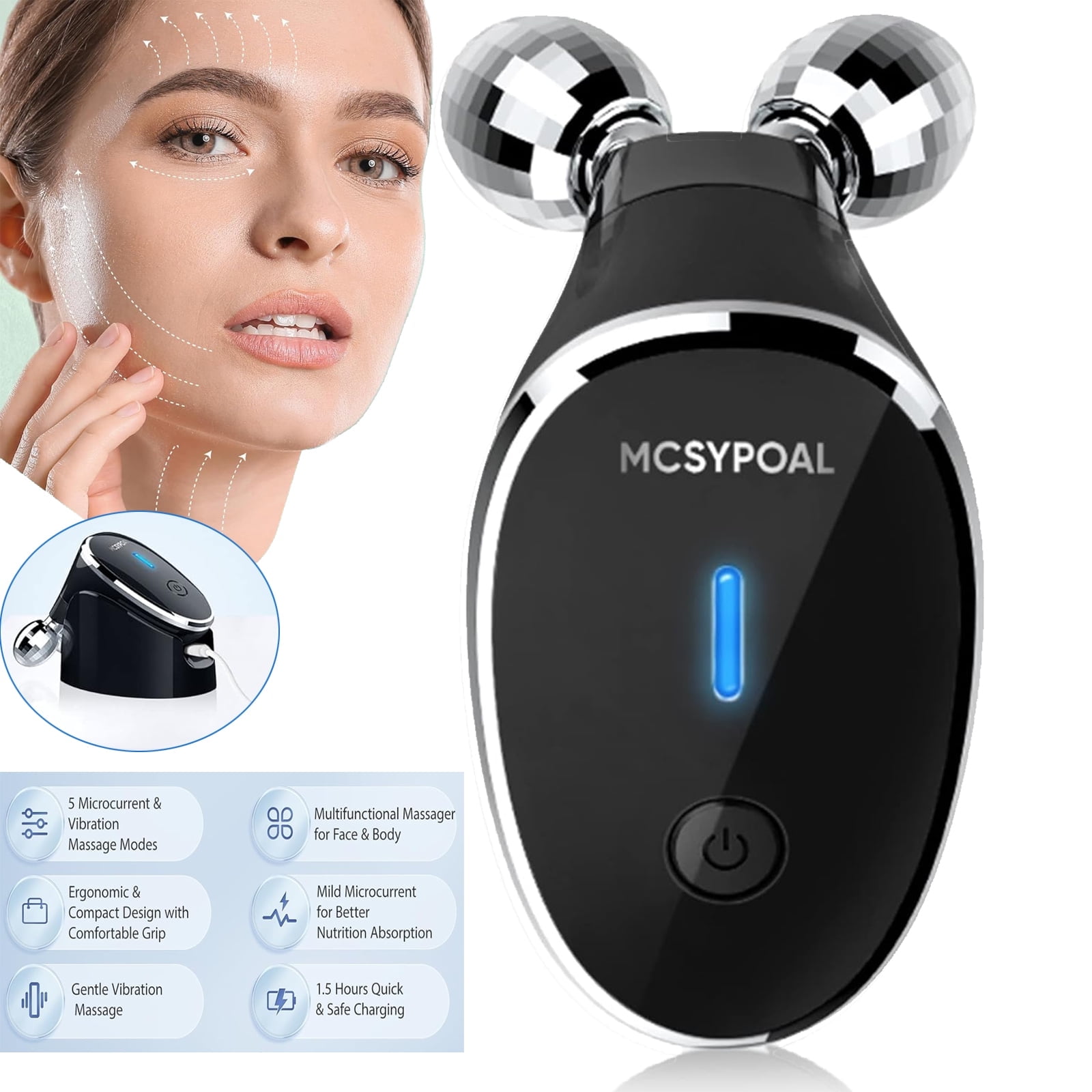 Facial Massager,Multifunctional Microcurrent-Facial-Device,5-in-1 ...