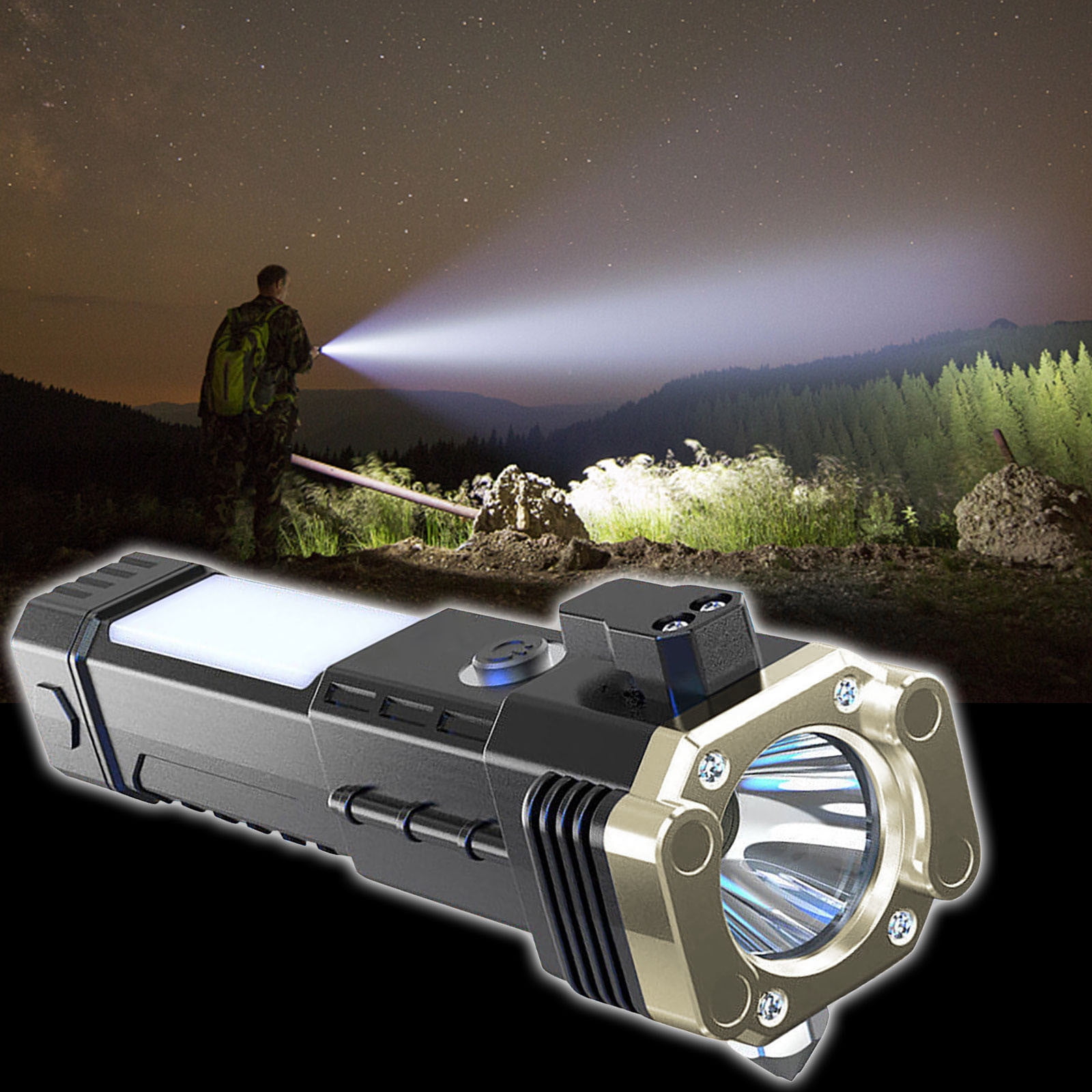 Multifunctional Flashlight with Car Safety Hammer, Emergency Car Escape ...