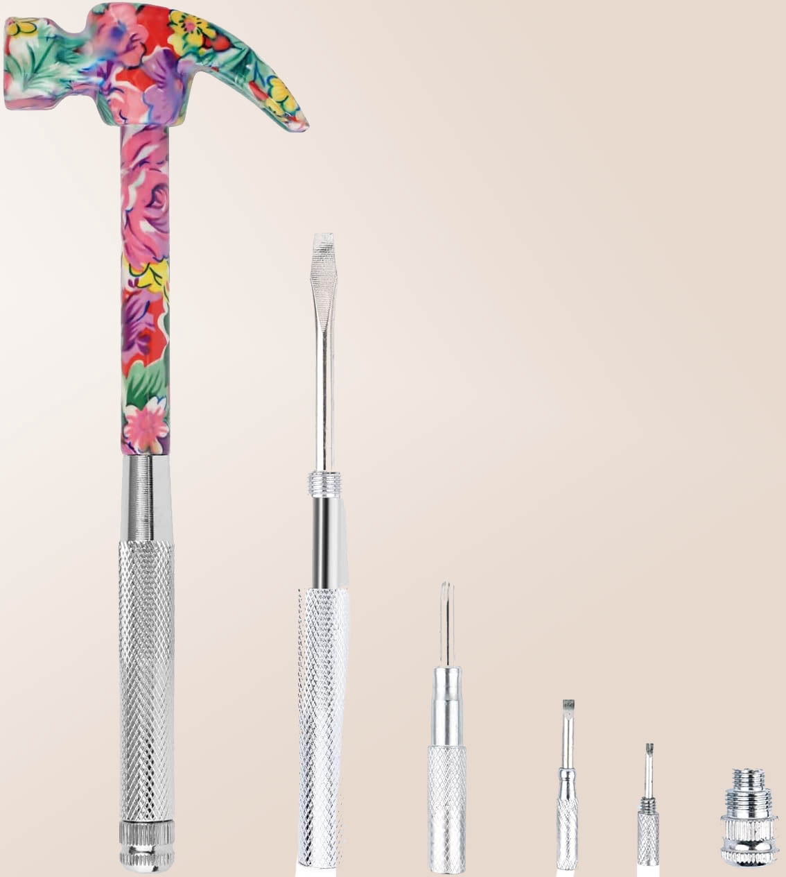 Multifunctional Floral Hammer & Screwdriver Tool Set with Claw Hammer ...