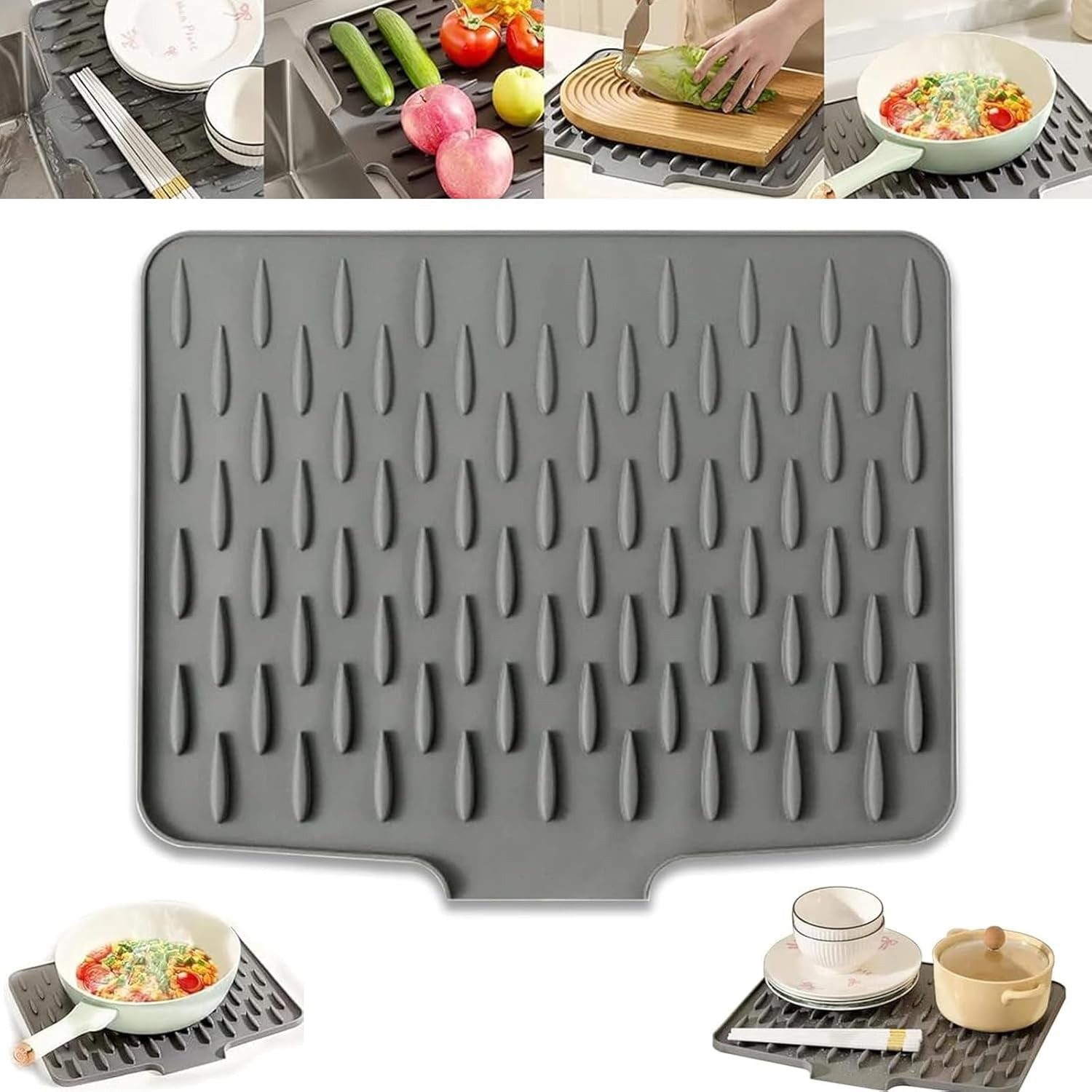 Multifunctional and Fold able Silicone Drainage Mat, Non-Slip Heat ...