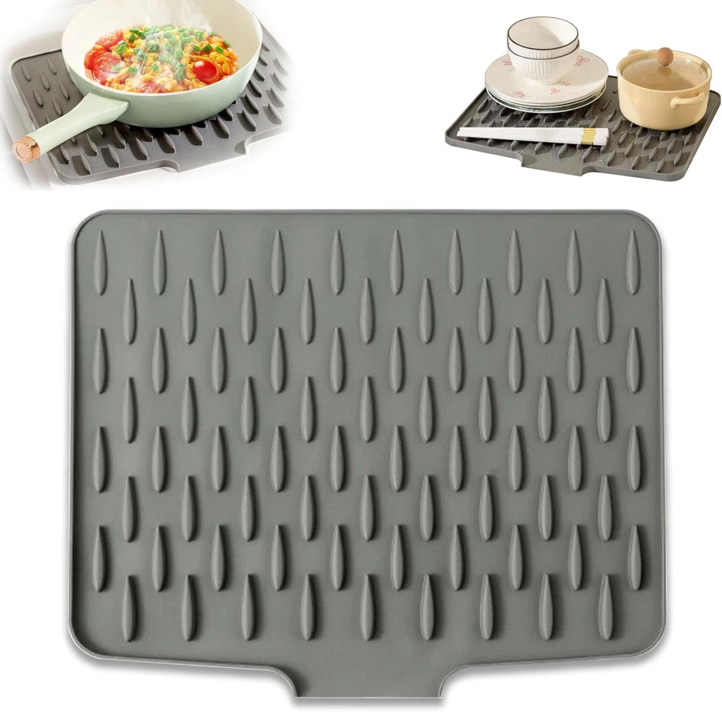 Multifunctional and Foldable Silicone Drainage Mat, Dish Drying Mats ...