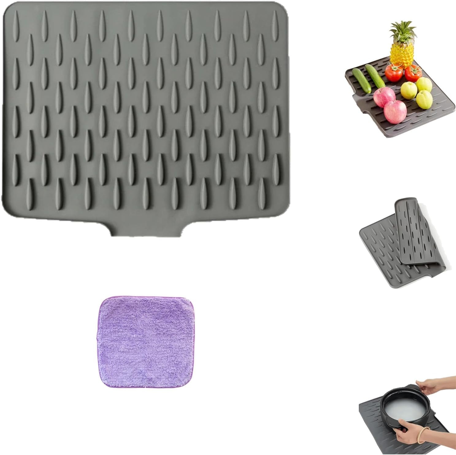 Multifunctional and Foldable Silicone Drainage Mat, Silicone Dish Mat ...