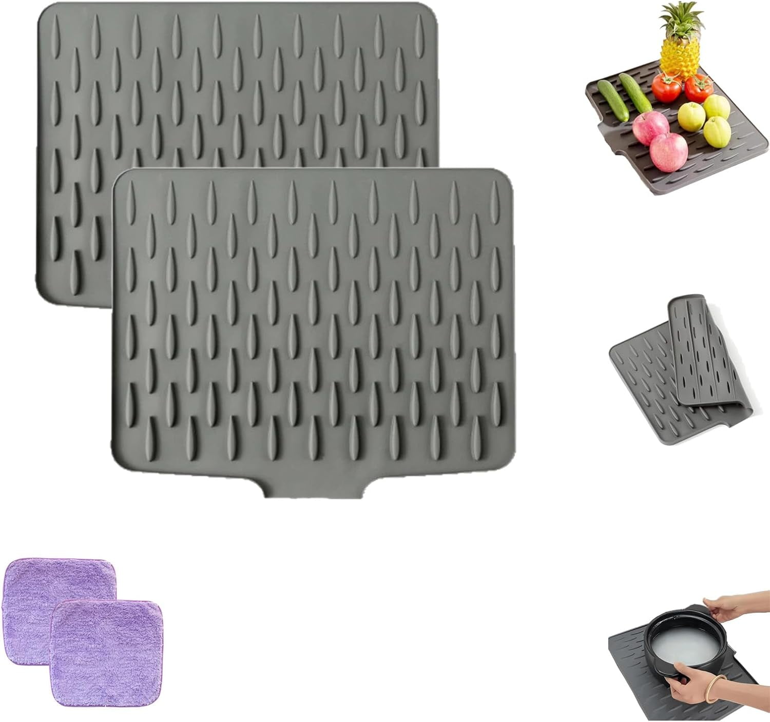 Multifunctional and Foldable Silicone Drainage Mat, Silicone Dish Mat ...