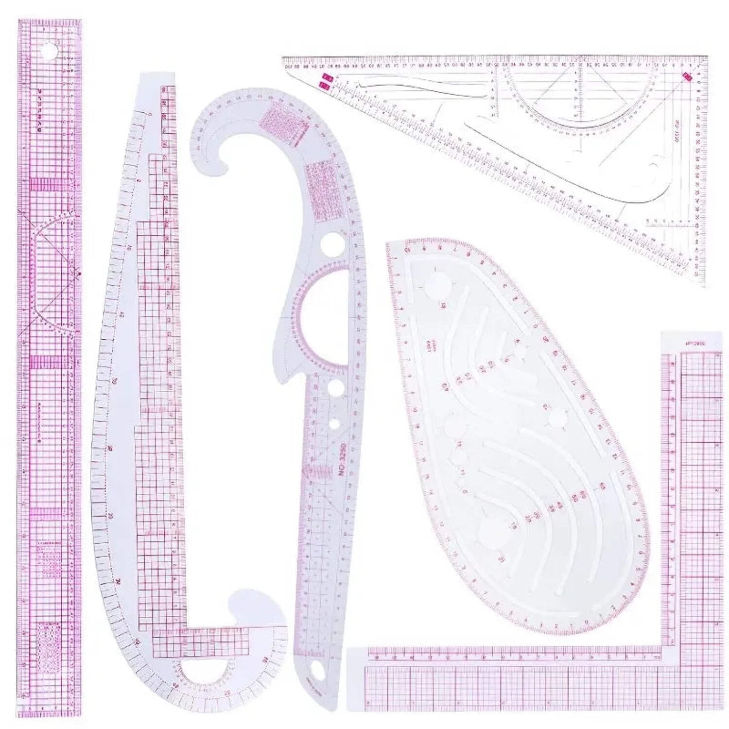 Multifunctional French Curve Ruler Soft Plastic Patchwork Ruler Measure ...