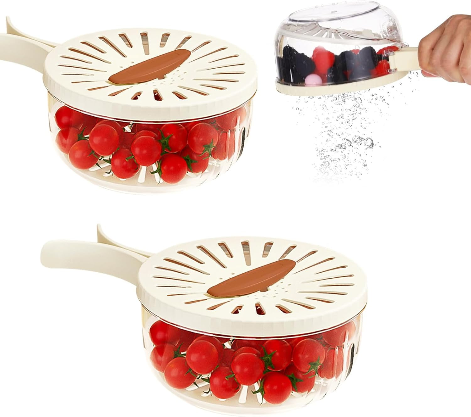 Multifunctional Fruit Washing Bowl with Strainer,Strainer Container ...