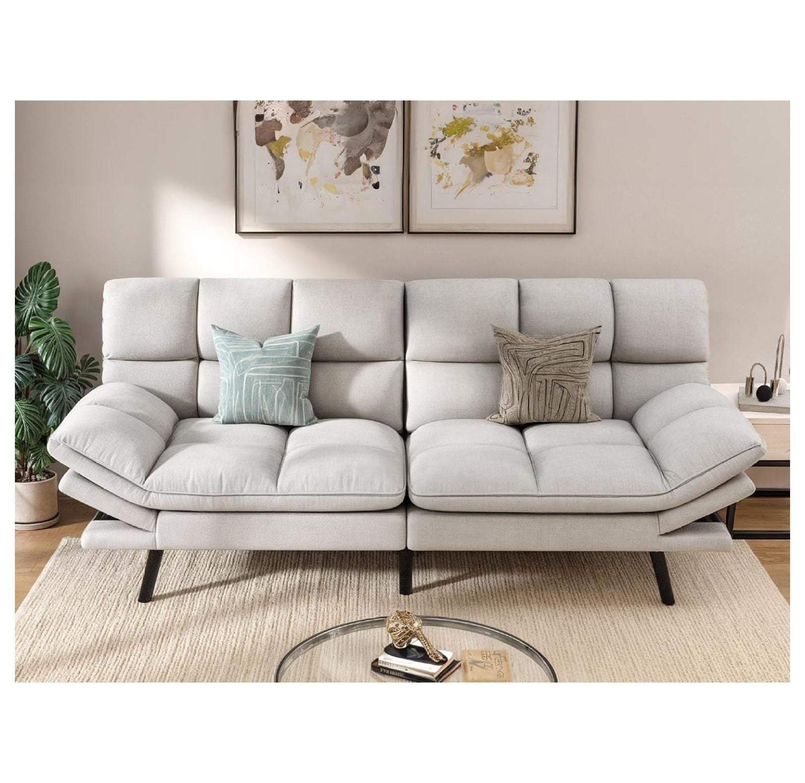Multifunctional Futon Sofa Bed, Convertible Sofa, 70" Folding Futon Set ...
