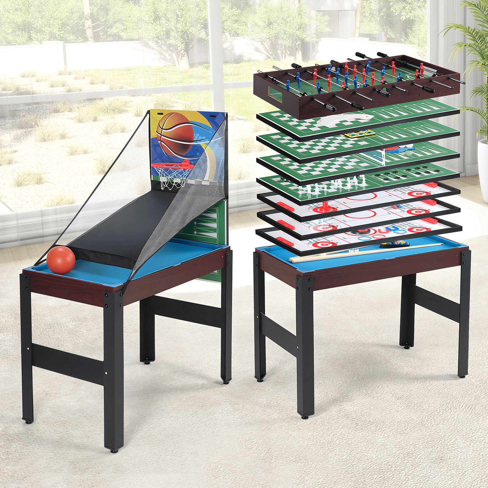 16-in-1 Multi Game Table, Combo Game Table Set for Game Room ...