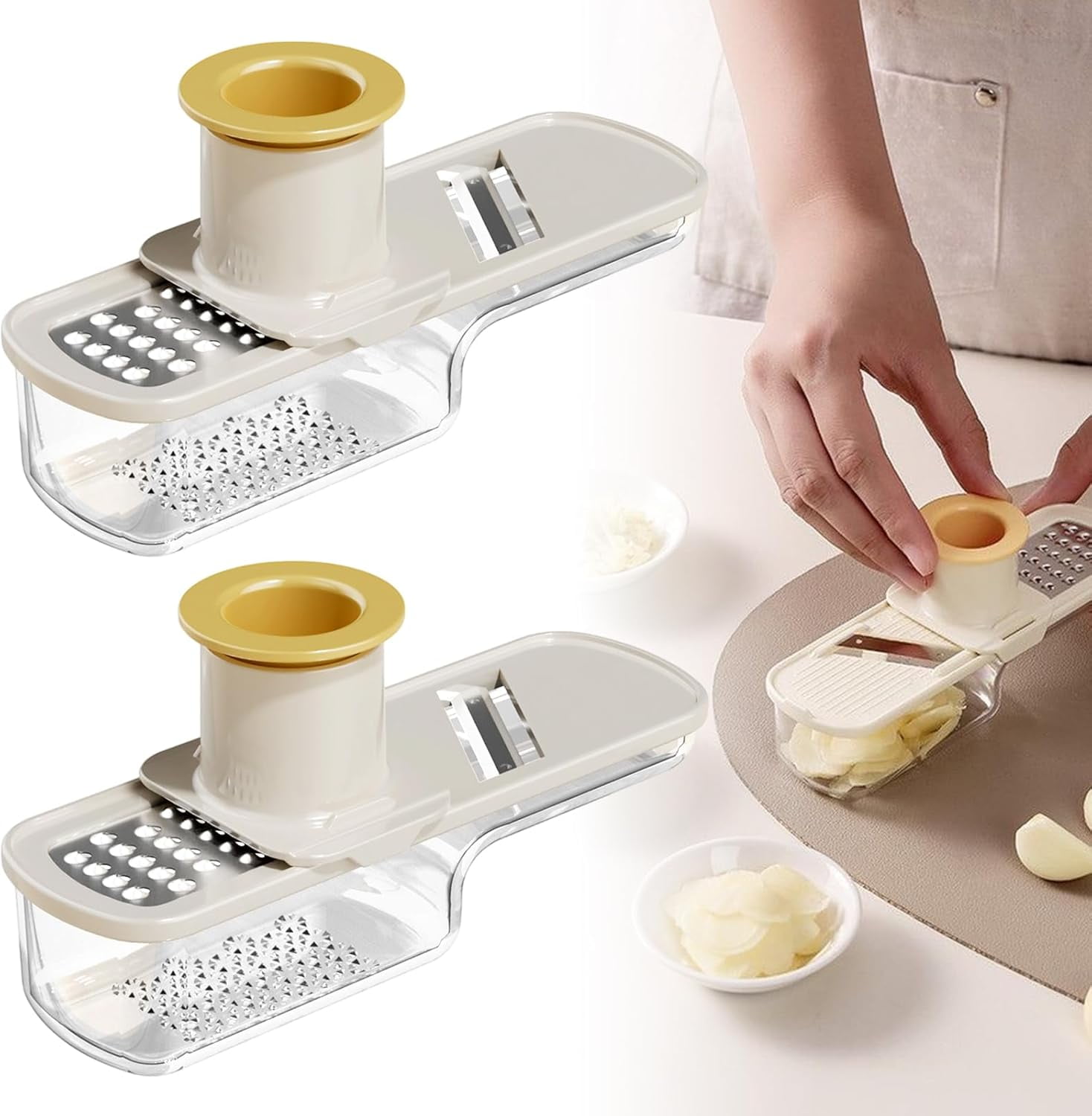Multifunctional Garlic Grinder & Mandoline Slicer,2026 New Mini Ginger ...