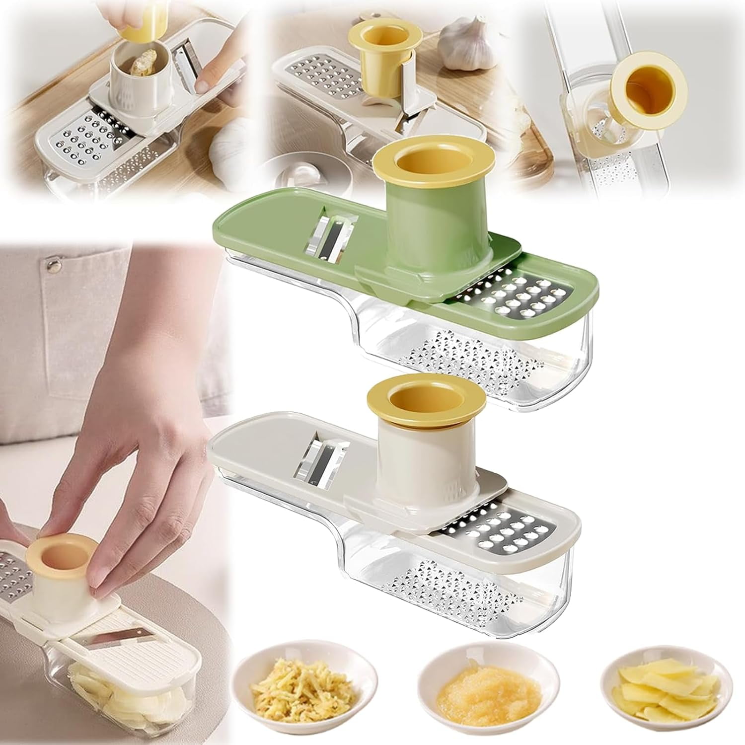 Multifunctional Garlic Grinder & Mandoline Slicer, Mini Slicer That Can ...