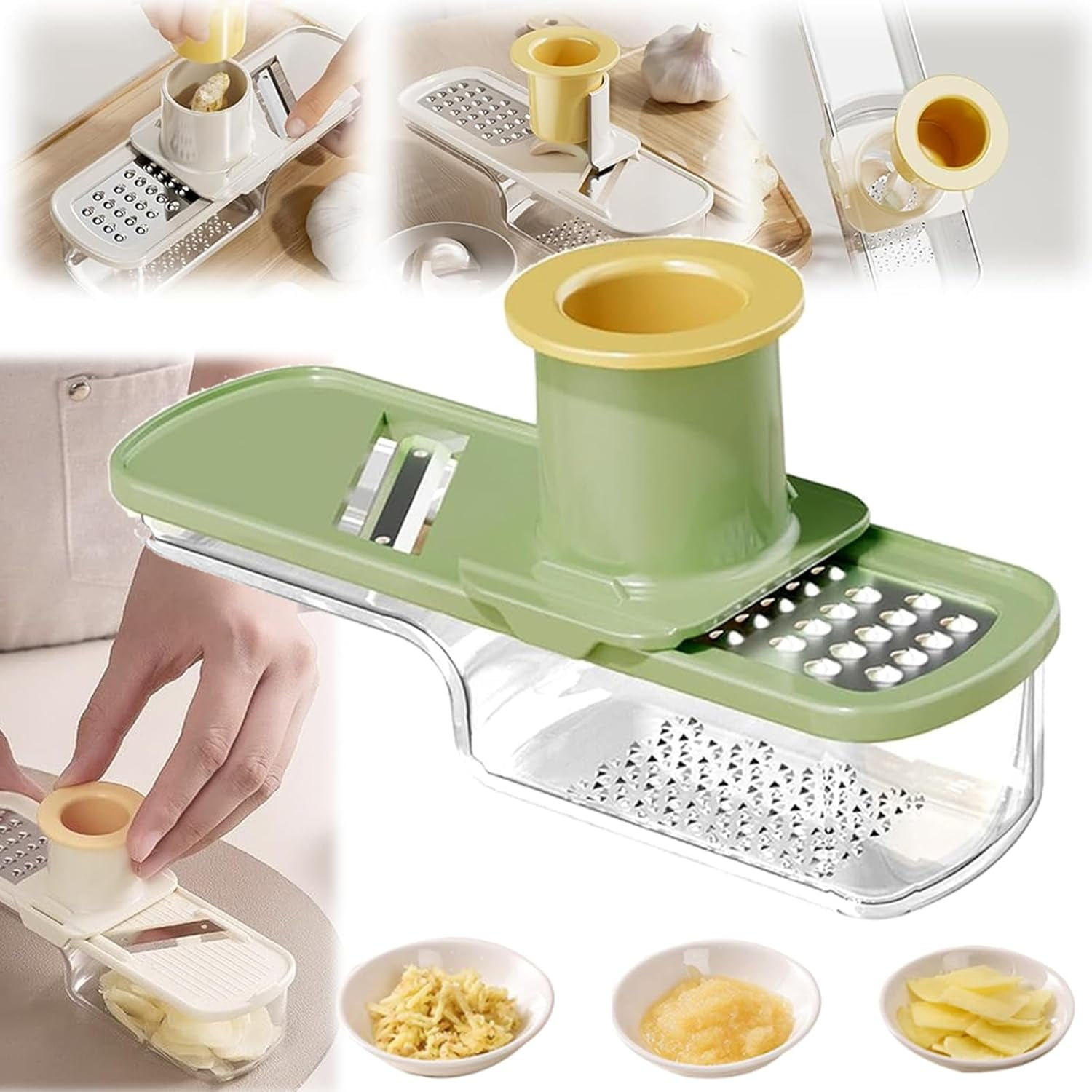 Multifunctional Garlic Grinder & Mandoline Slicer, Mini Slicer That Can ...
