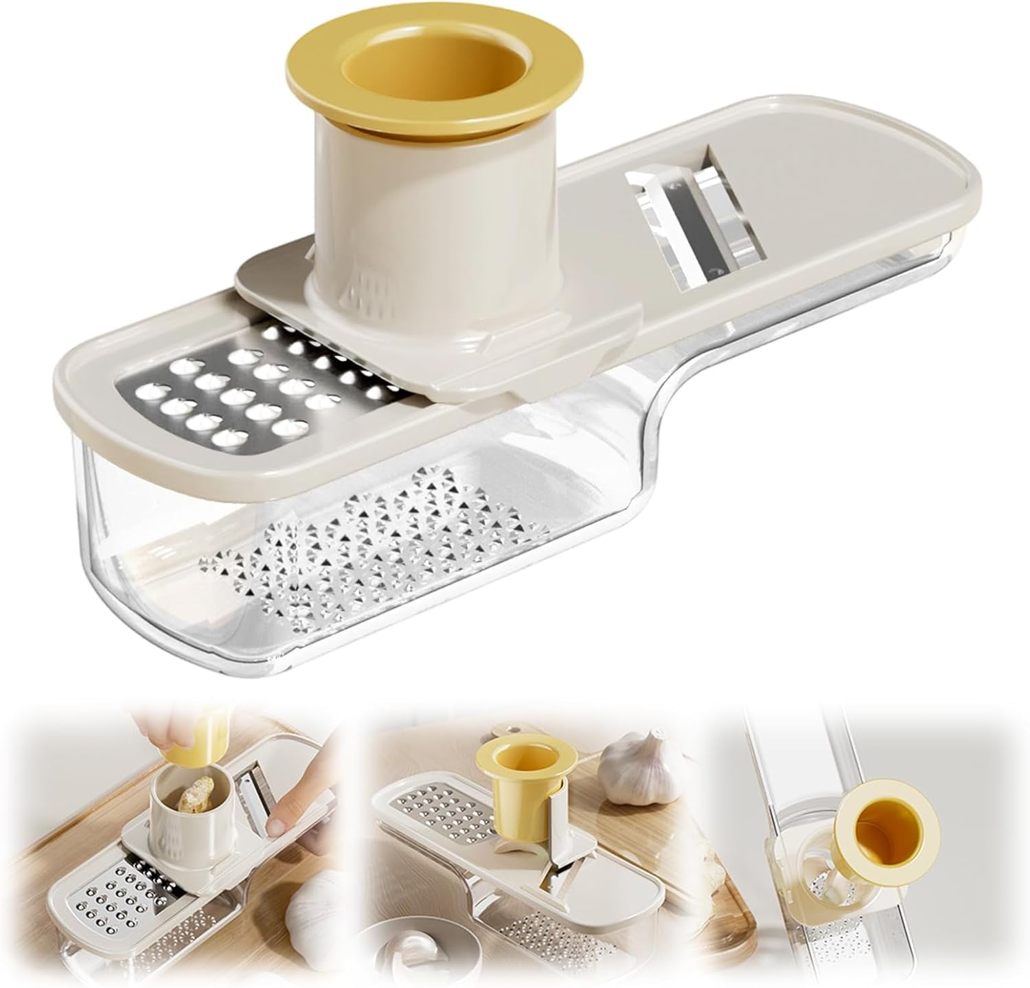 Multifunctional Garlic Grinder, Mini Garlic Slicer, 3 in 1 Garlic ...