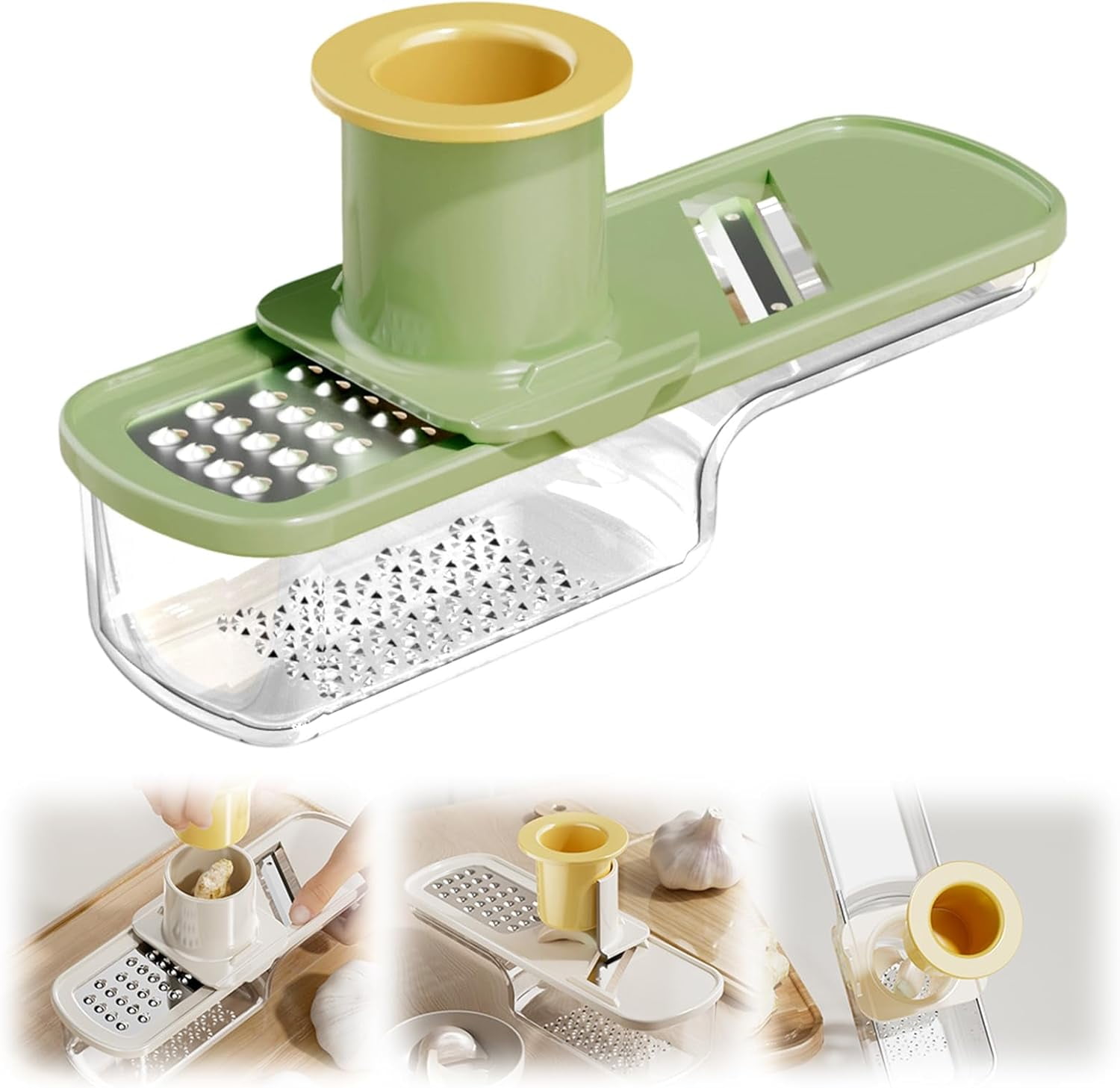 Multifunctional Garlic Grinder, Mini Garlic Slicer, 3 in 1 Garlic ...