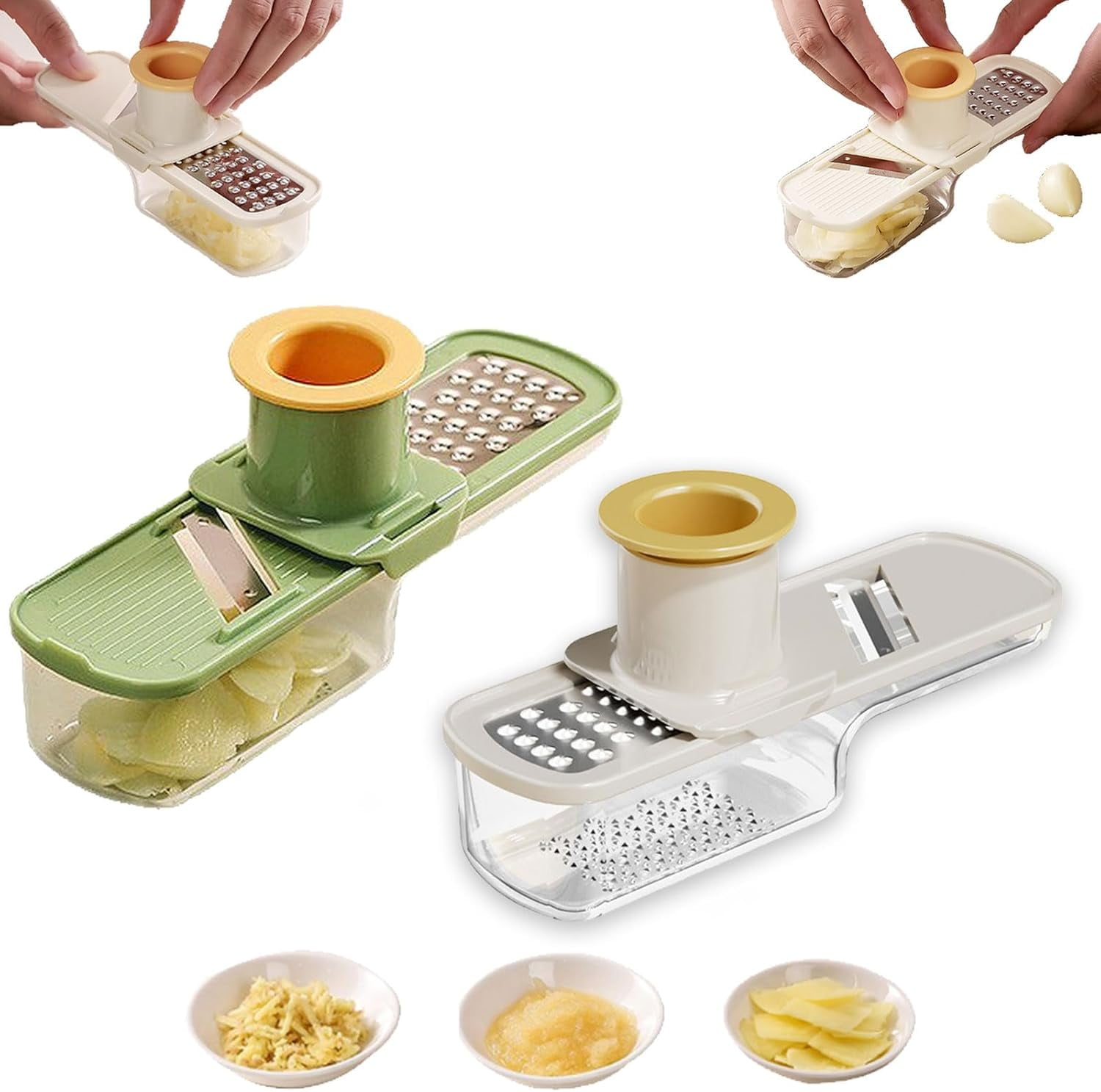 Multifunctional Garlic Grinder, Mini Garlic Slicer, 3 in 1 Ginger ...
