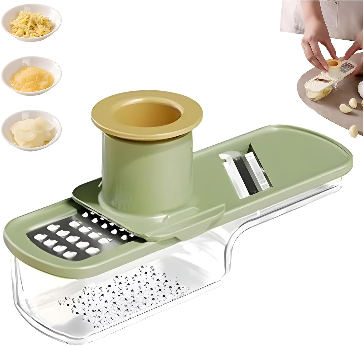 Multifunctional Garlic Grinder, Mini Garlic Slicer, 3 in 1 Multi ...