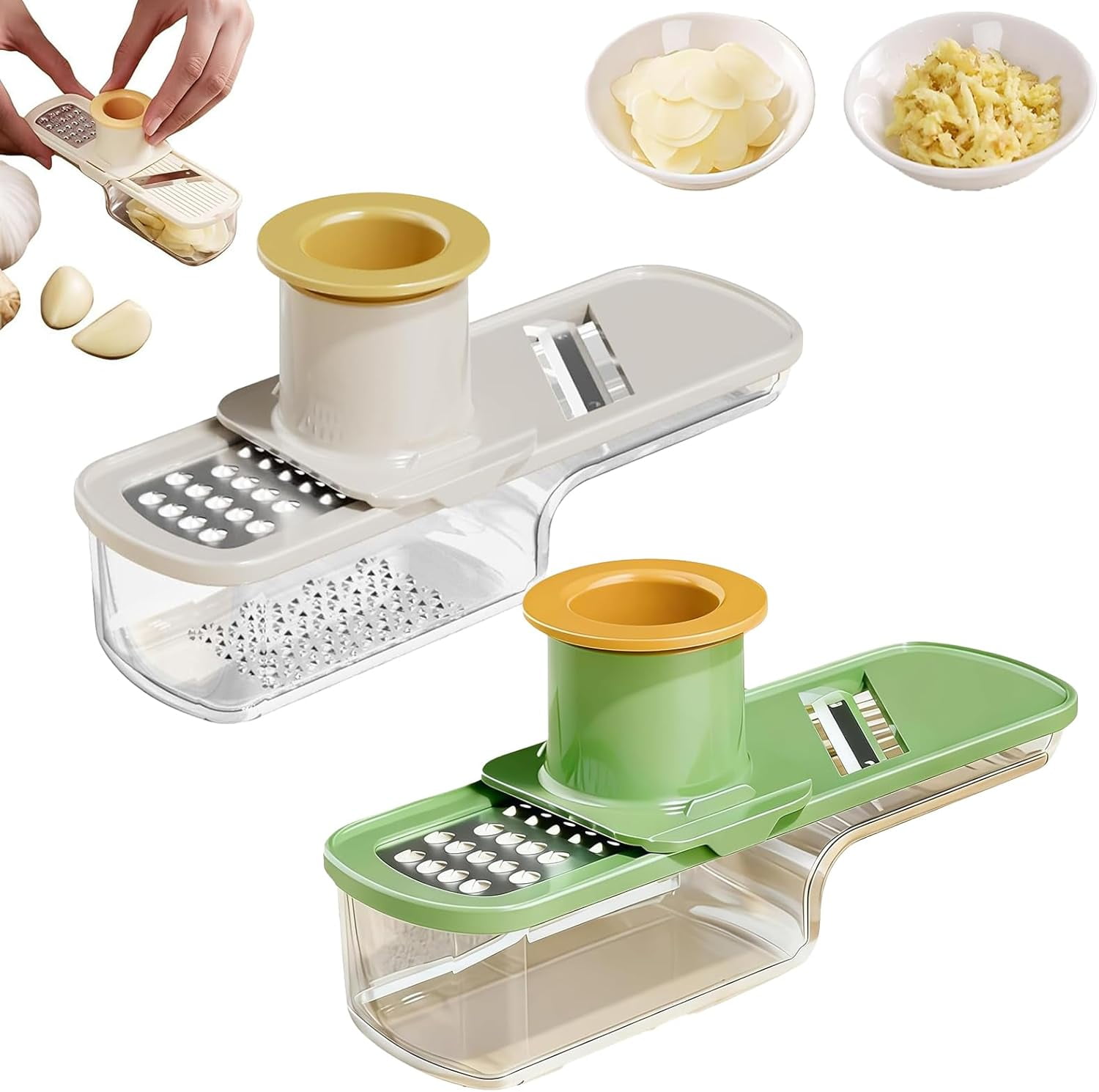 Multifunctional Garlic Grinder, Mini Garlic Slicer, 3 in 1 Ginger ...