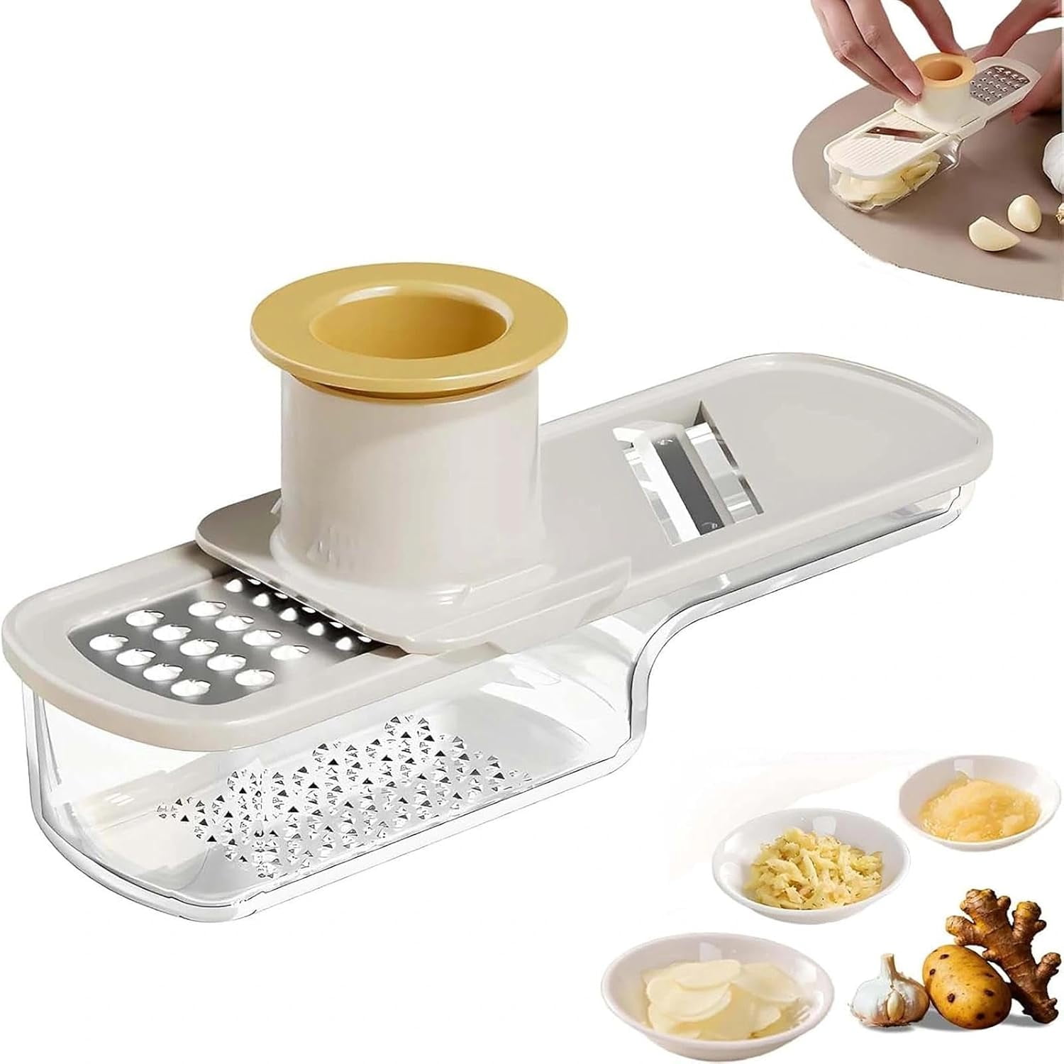 Multifunctional Garlic Grinder, Mini Garlic Slicer Hand Grinder, Mini ...