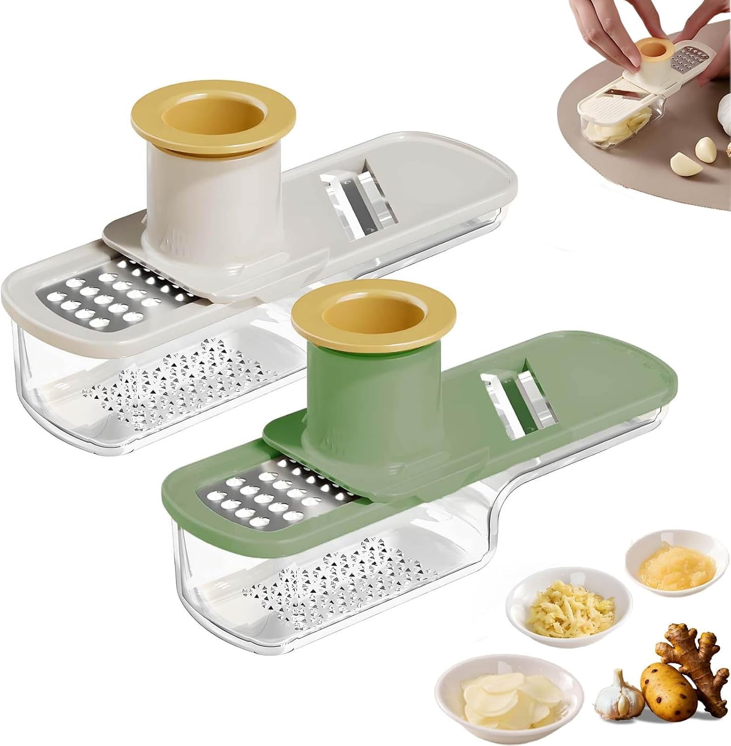 Multifunctional Garlic Grinder, Mini Garlic Slicer Multi-Functional ...