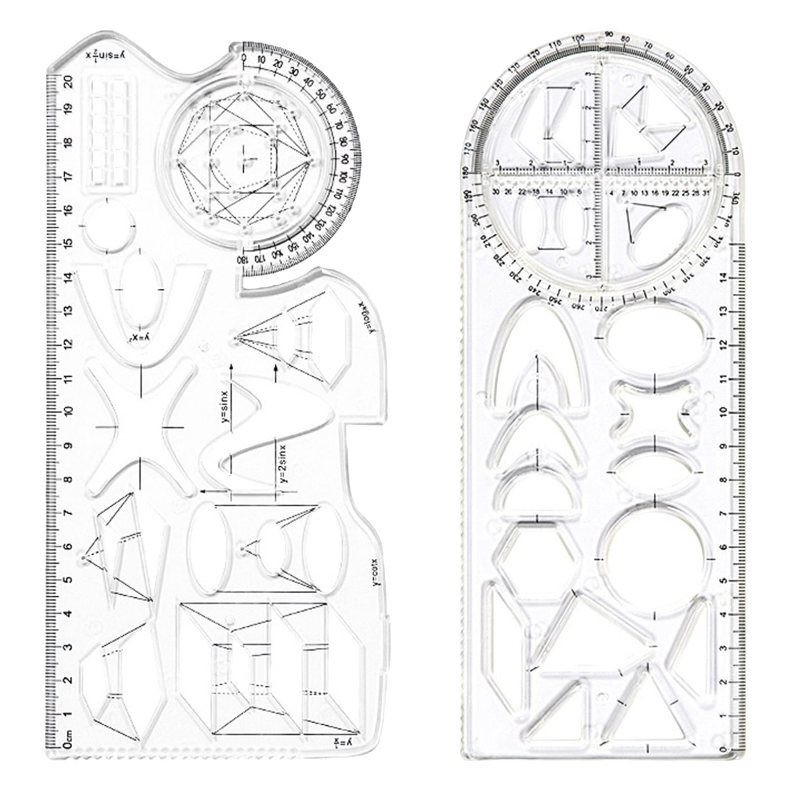 Multifunctional Geometric Ruler Drawing Stationery Measuring Draft ...