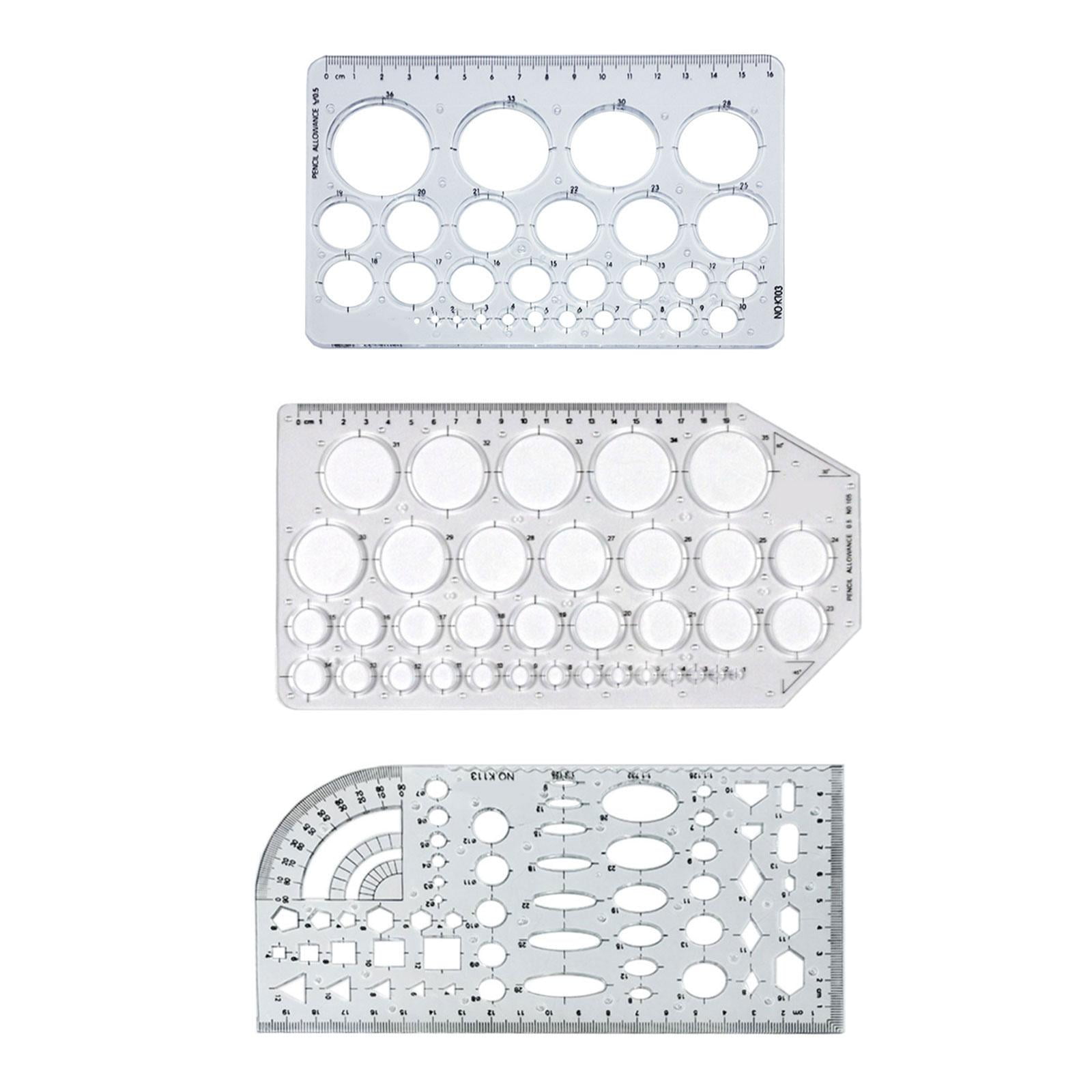 Multifunctional Geometric Ruler Drawing Template Draft Ruler ...